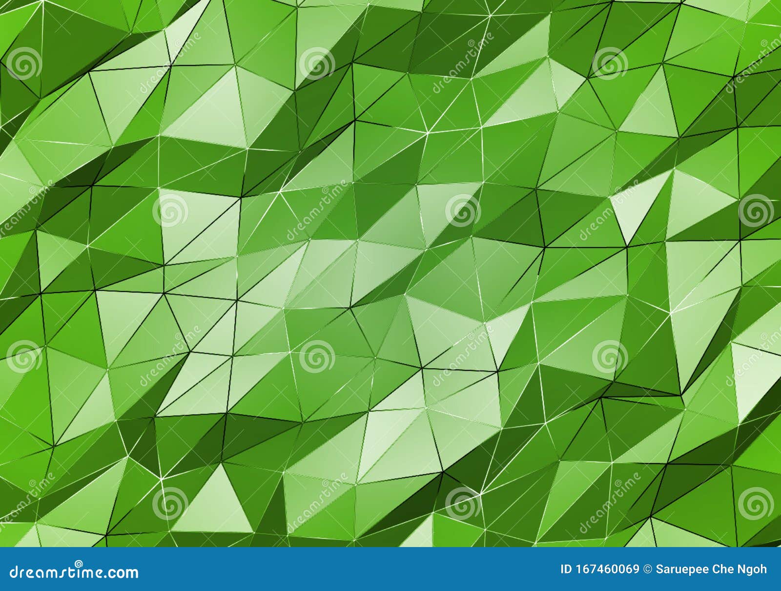 Green Crystal Polygonal Abstract Triangular on Lighting Space Graphic ...