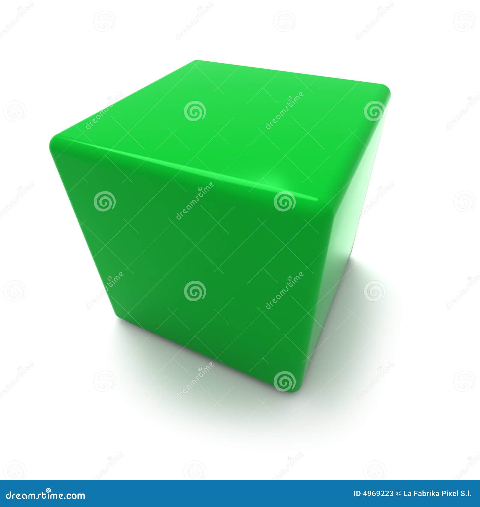 Green Cube Basic Simple 3d Shapes Isolated On White Background ...