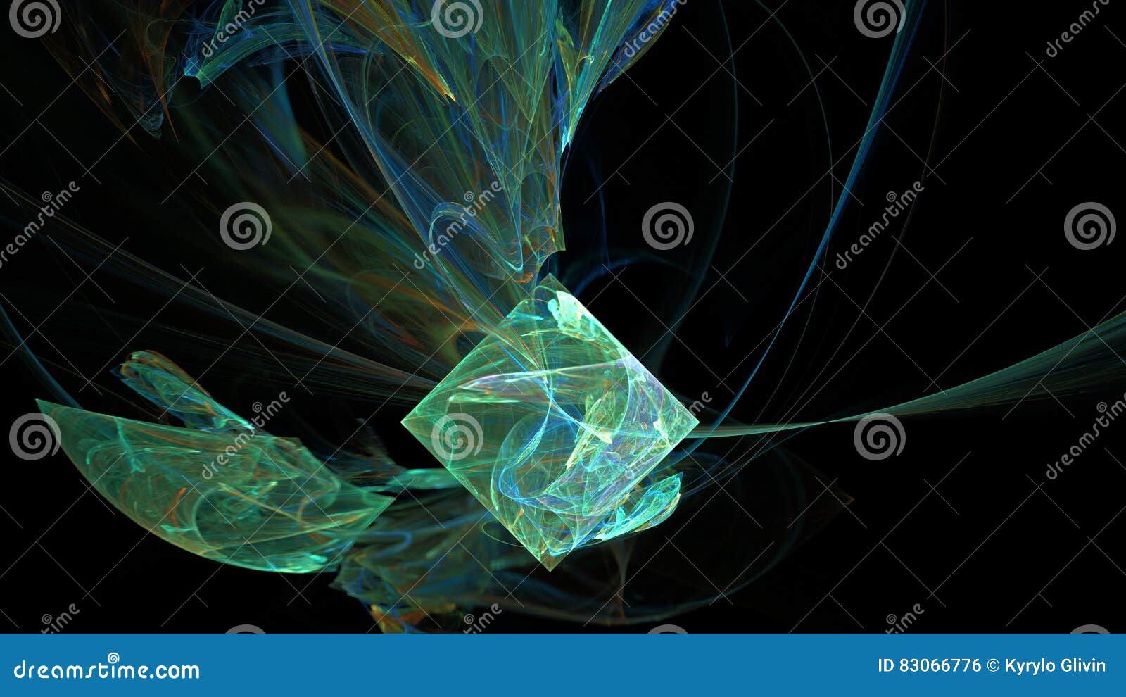 Green Cube Curves and Waves Abstract Background Stock Photo - Image of ...
