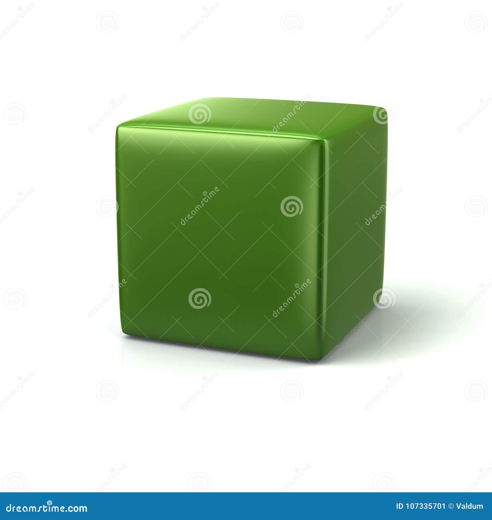 Green Cube Basic Simple 3d Shapes Isolated On White Background ...