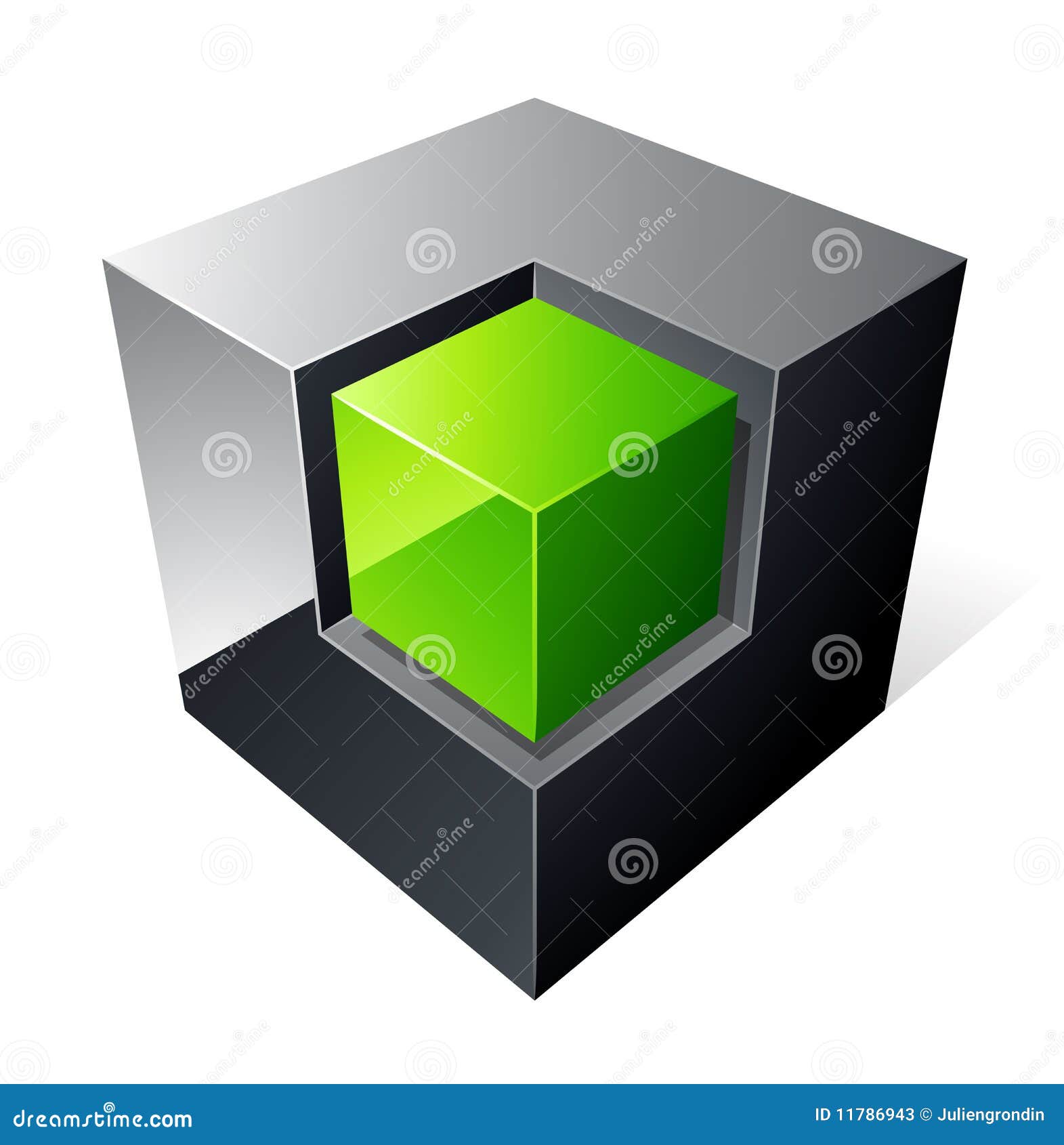 Green Cube Basic Simple 3d Shapes Isolated On White Background ...
