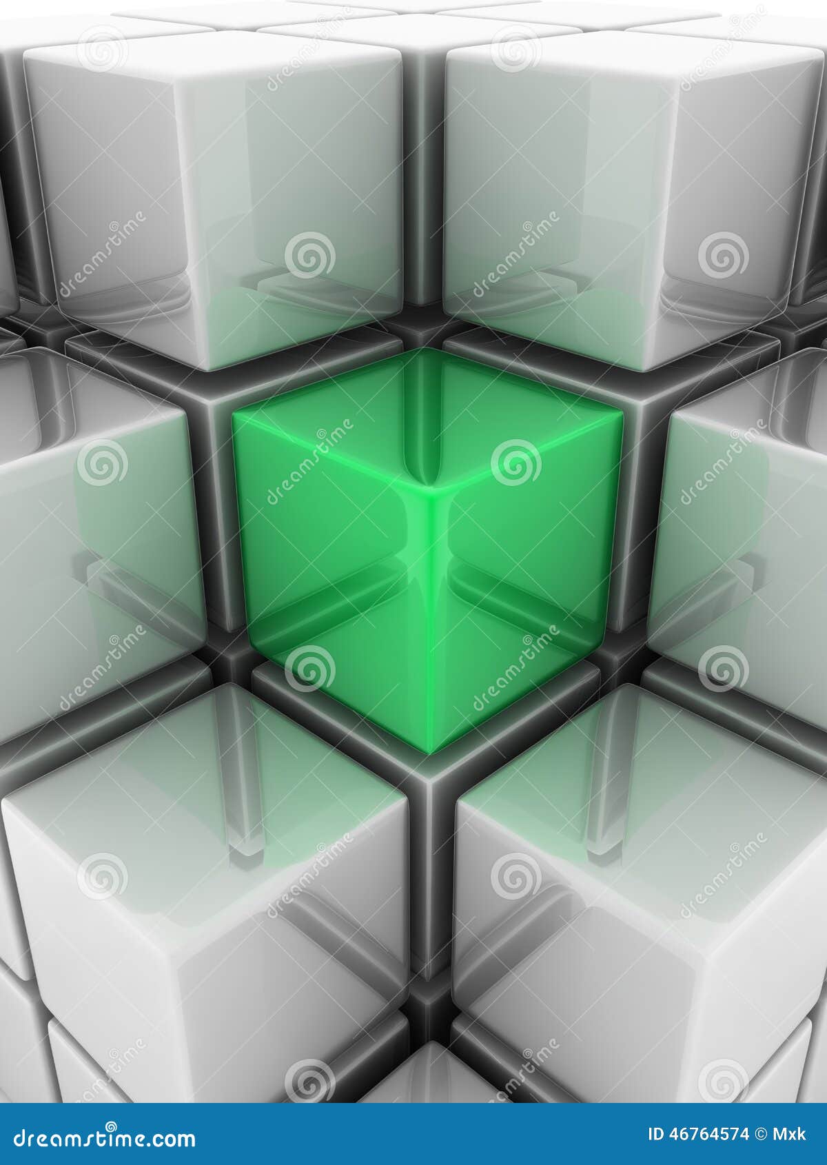 Green cube stock illustration. Illustration of queue - 46764574