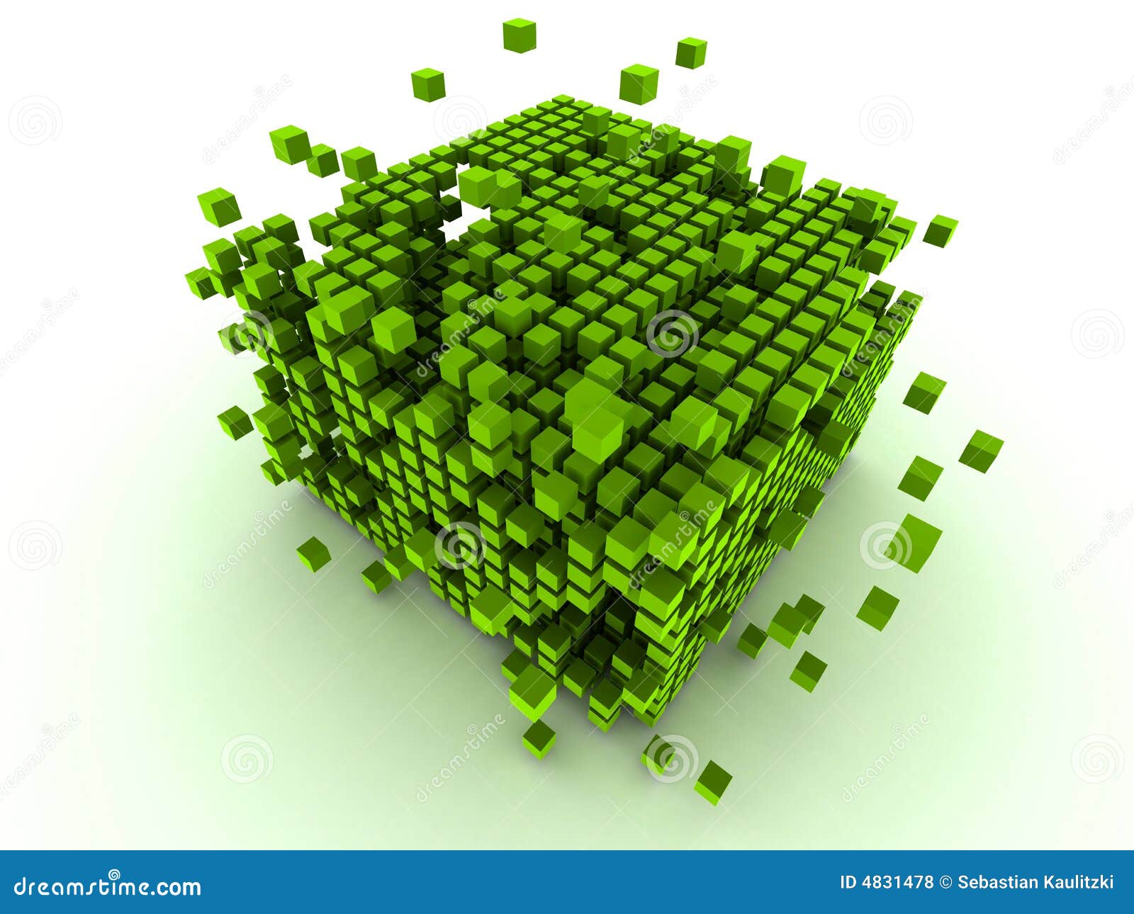 Green cubes stock illustration. Illustration of fusion - 4831478