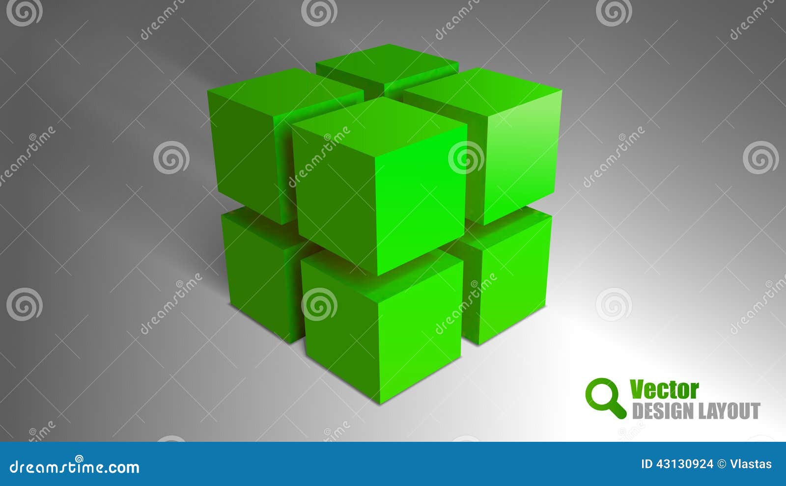 Green Cubes stock vector. Illustration of science, block - 43130924