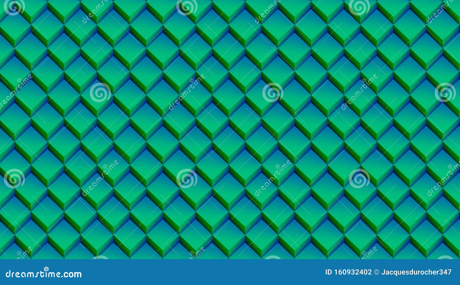 Cubes Background Green Blocks Pattern Low Poly Geometry Effect Stock ...