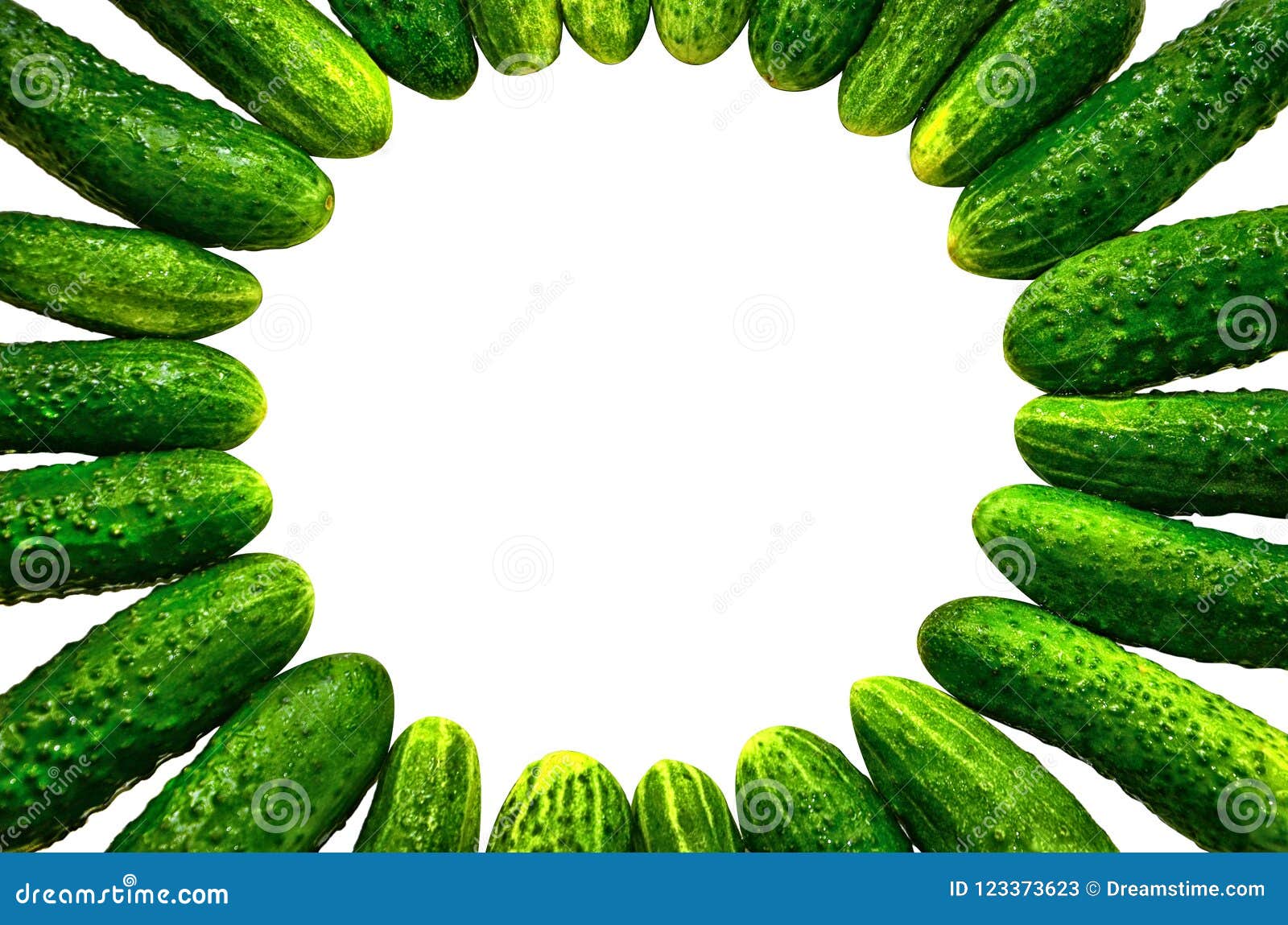 Green Cucumbers. a Circle of Cucumbers. Cucumber Mix Stock Image ...