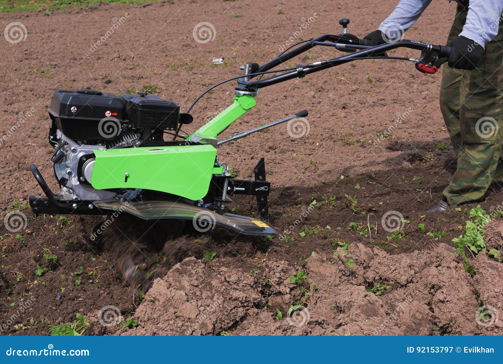 Green cultivator machine stock image. Image of farm, agronomy - 92153797