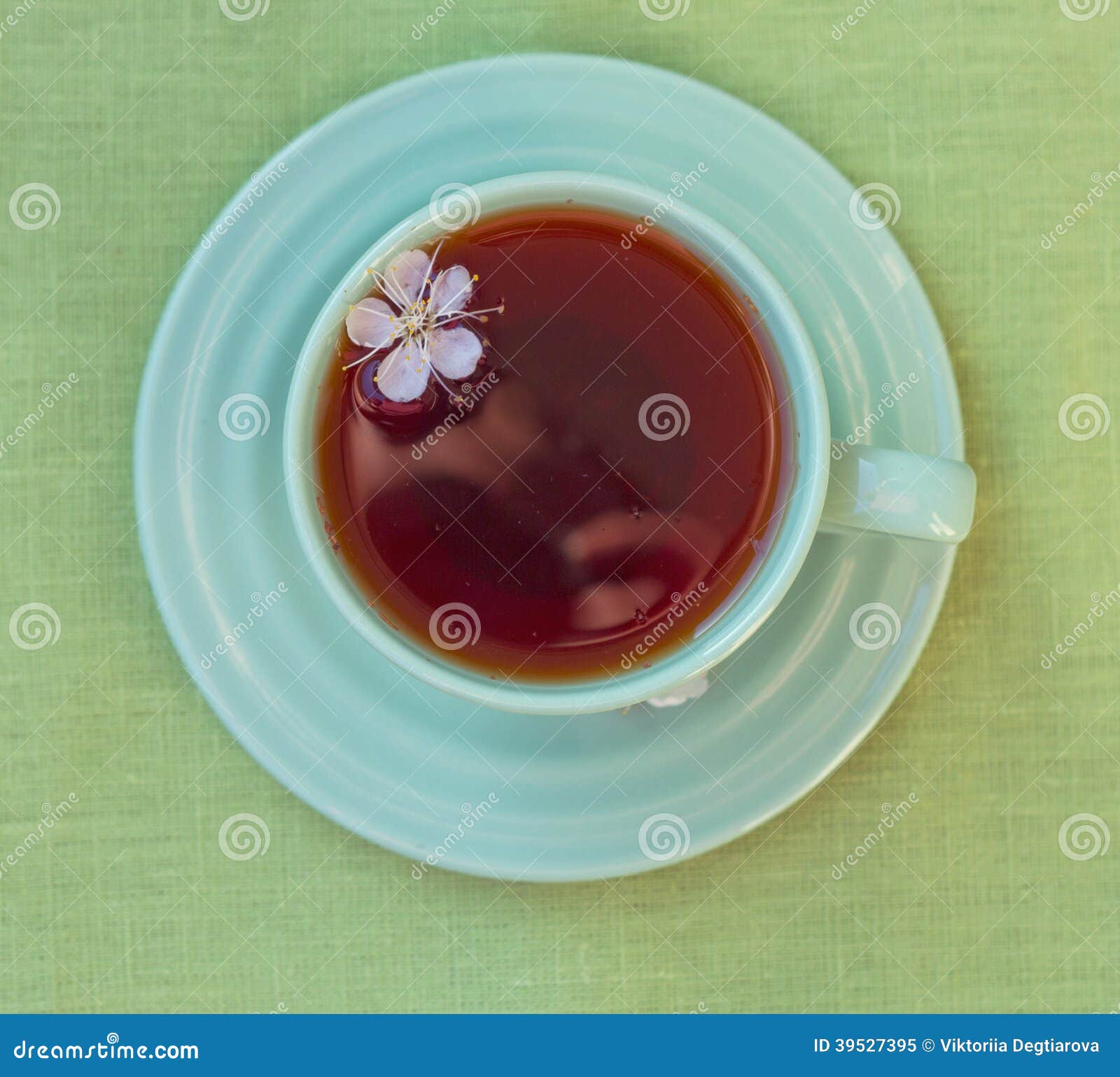Green Cup of Tea. View from Above Stock Image - Image of herbal ...