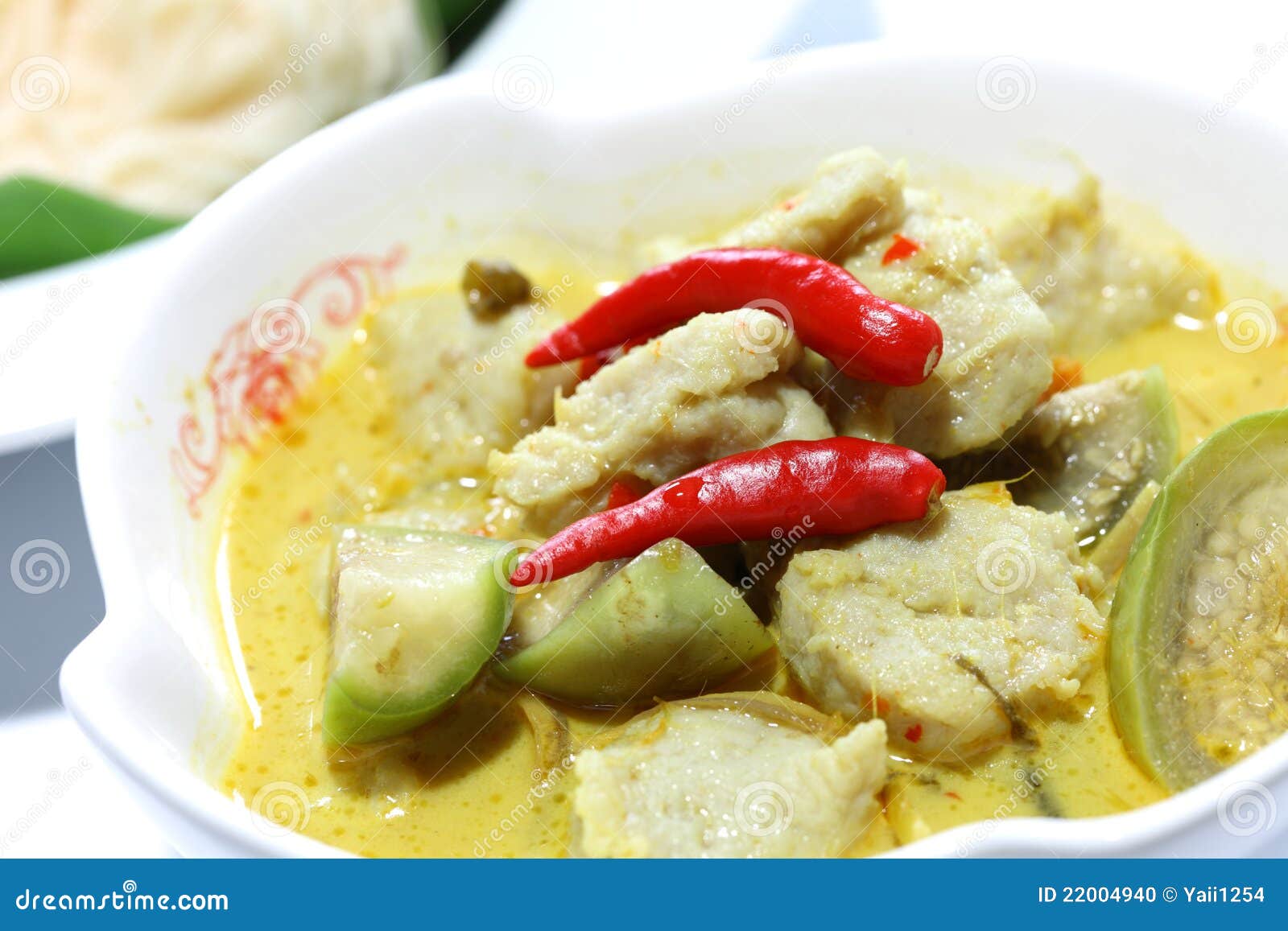 Green curry fish balls stock photo. Image of ethnicity - 22004940