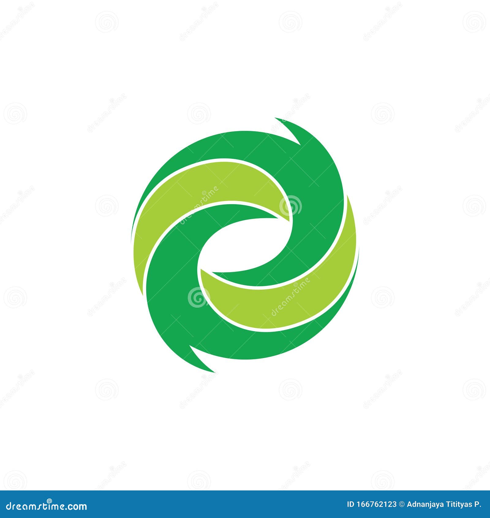Green Curves Circles Rotation Shape Logo Vector Stock Vector ...