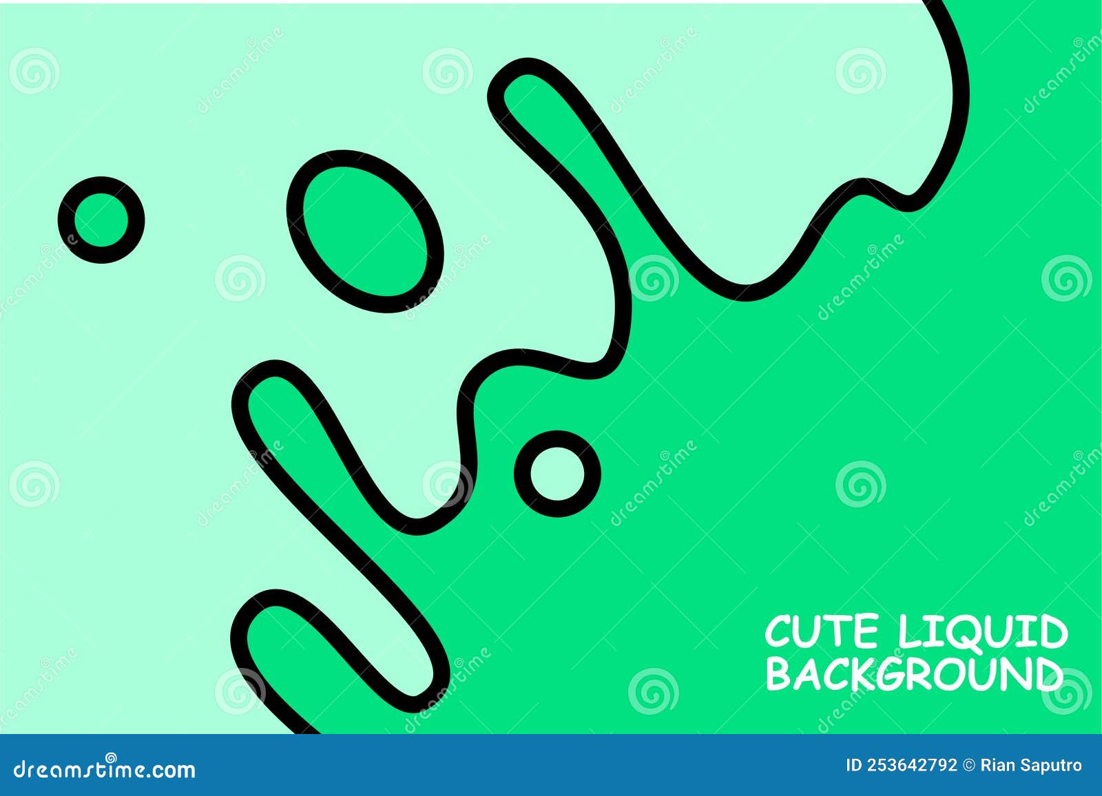 Green Cute Background with Comic Style Stock Vector - Illustration of ...