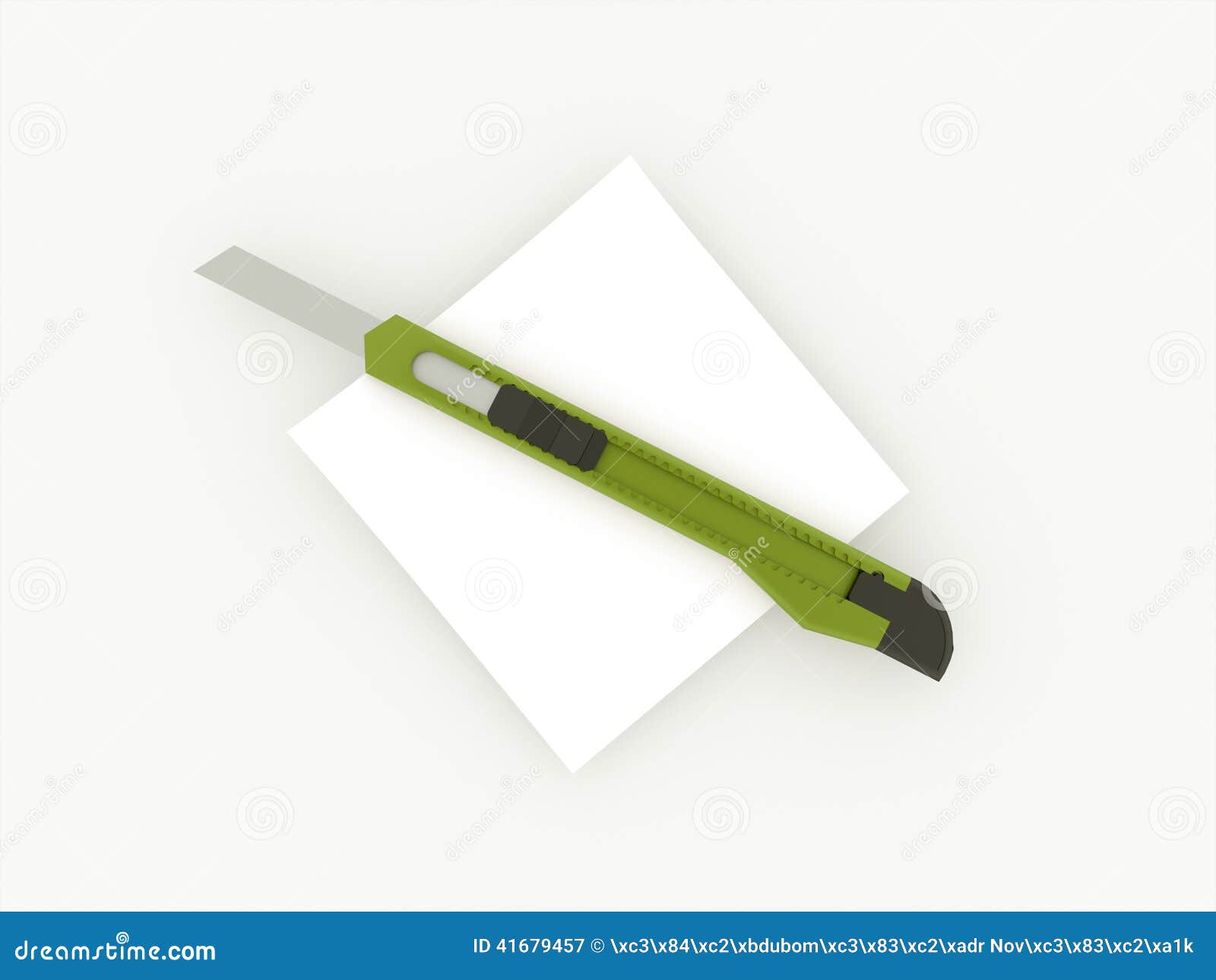 Green Cutter Paper Rendered Stock Illustrations – 2 Green Cutter Paper ...
