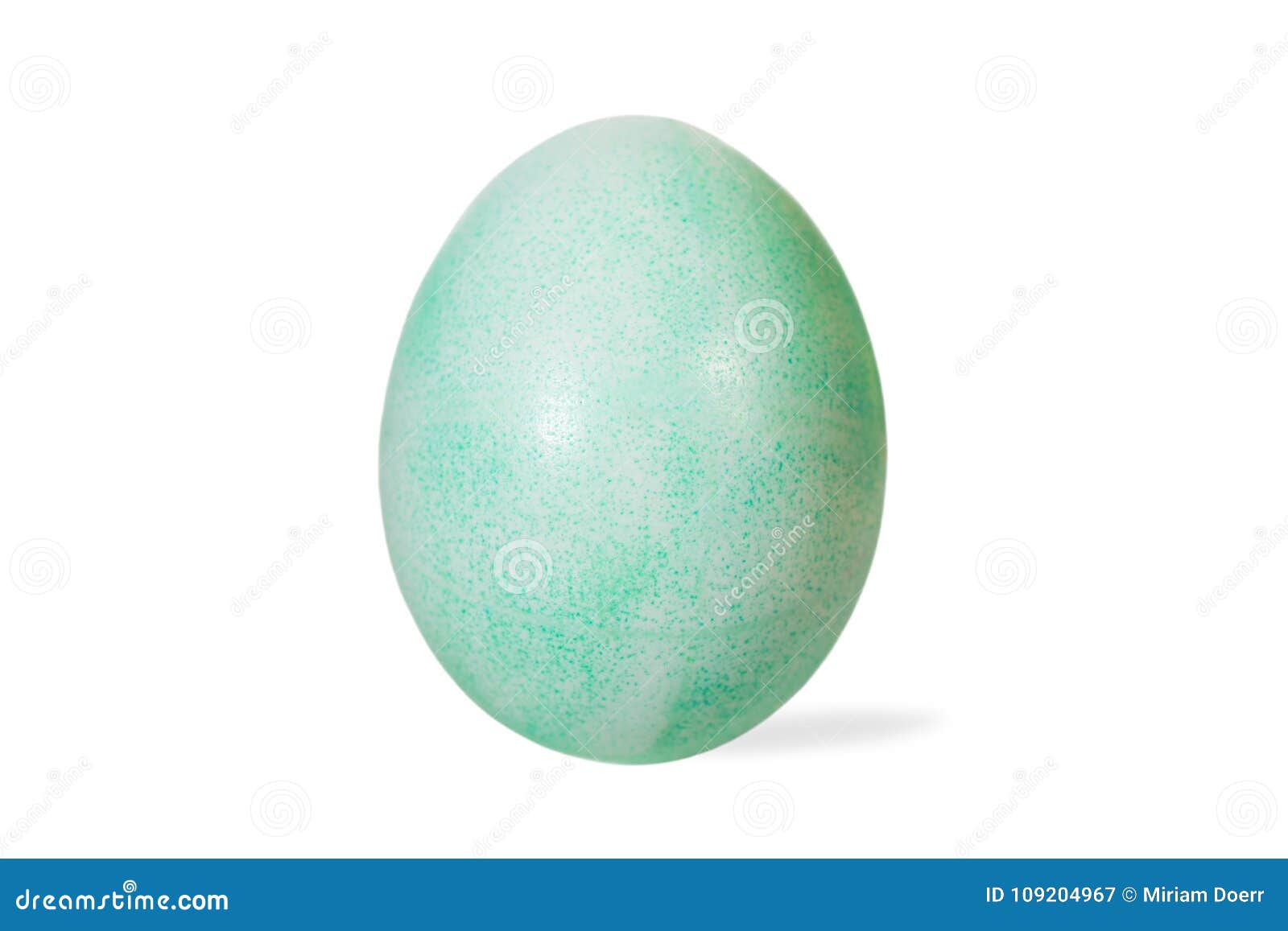 Green or Cyan Dyed Easter Egg, Isolated on White Stock Image - Image of ...