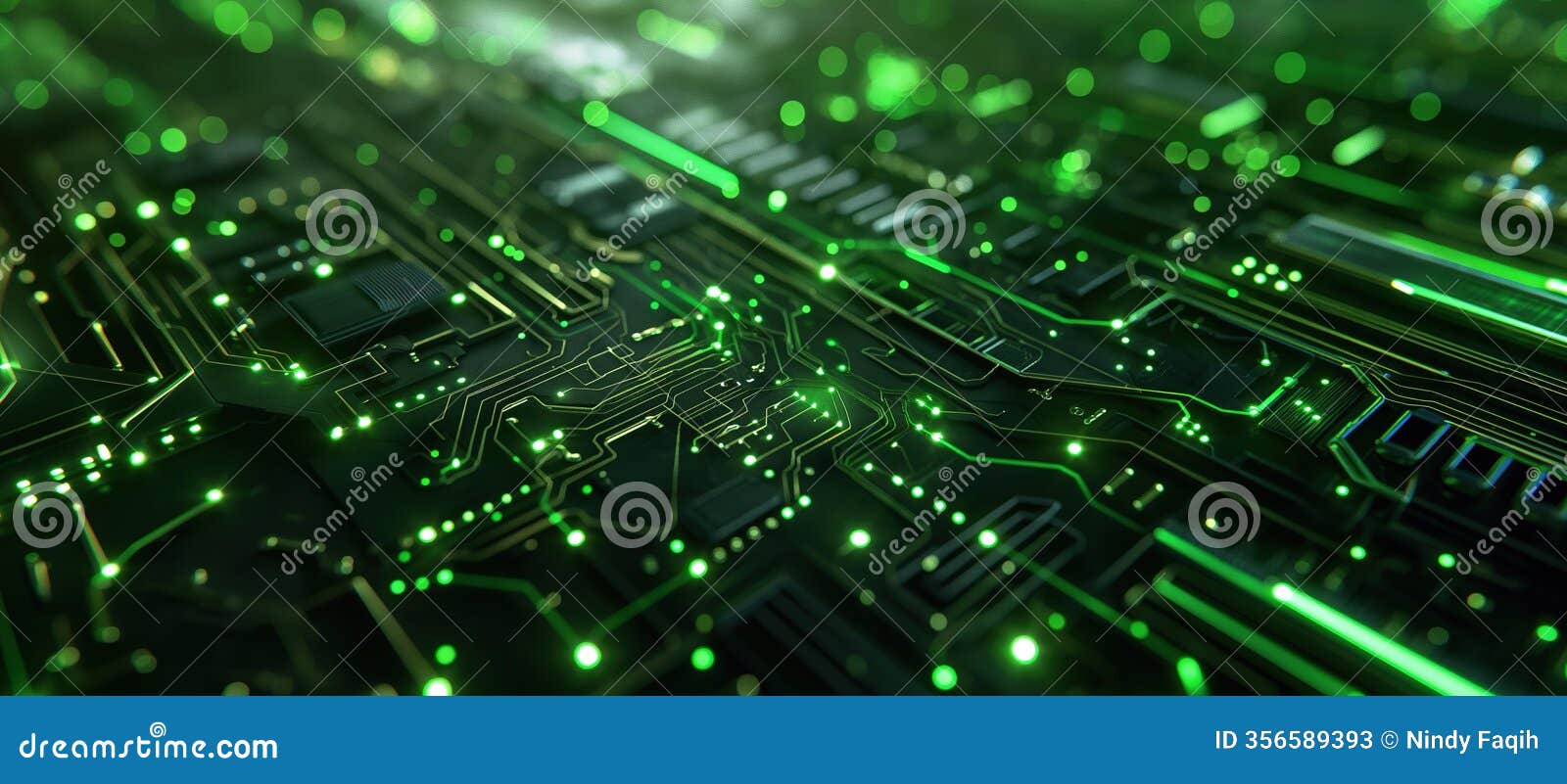 Green Cyber Digital Computer Network Electronic Frame Background Stock ...