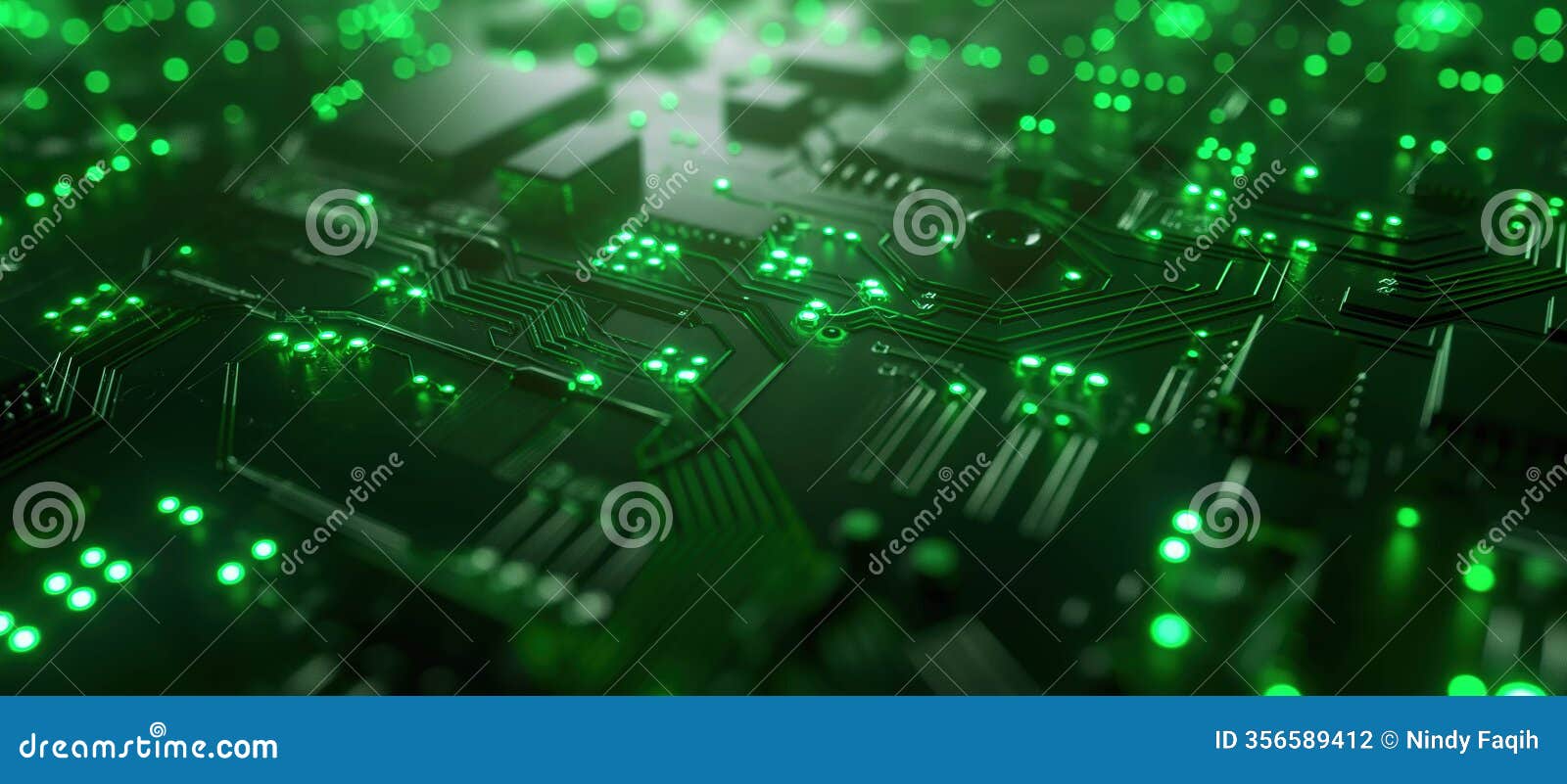 Green Cyber Digital Computer Network Electronic Frame Background Stock ...