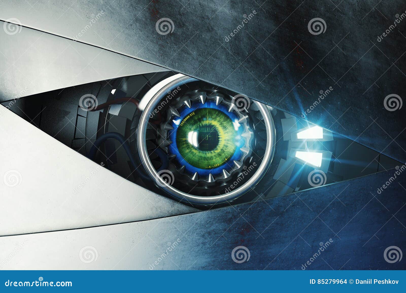 Green cyber eye stock illustration. Illustration of digital - 85279964