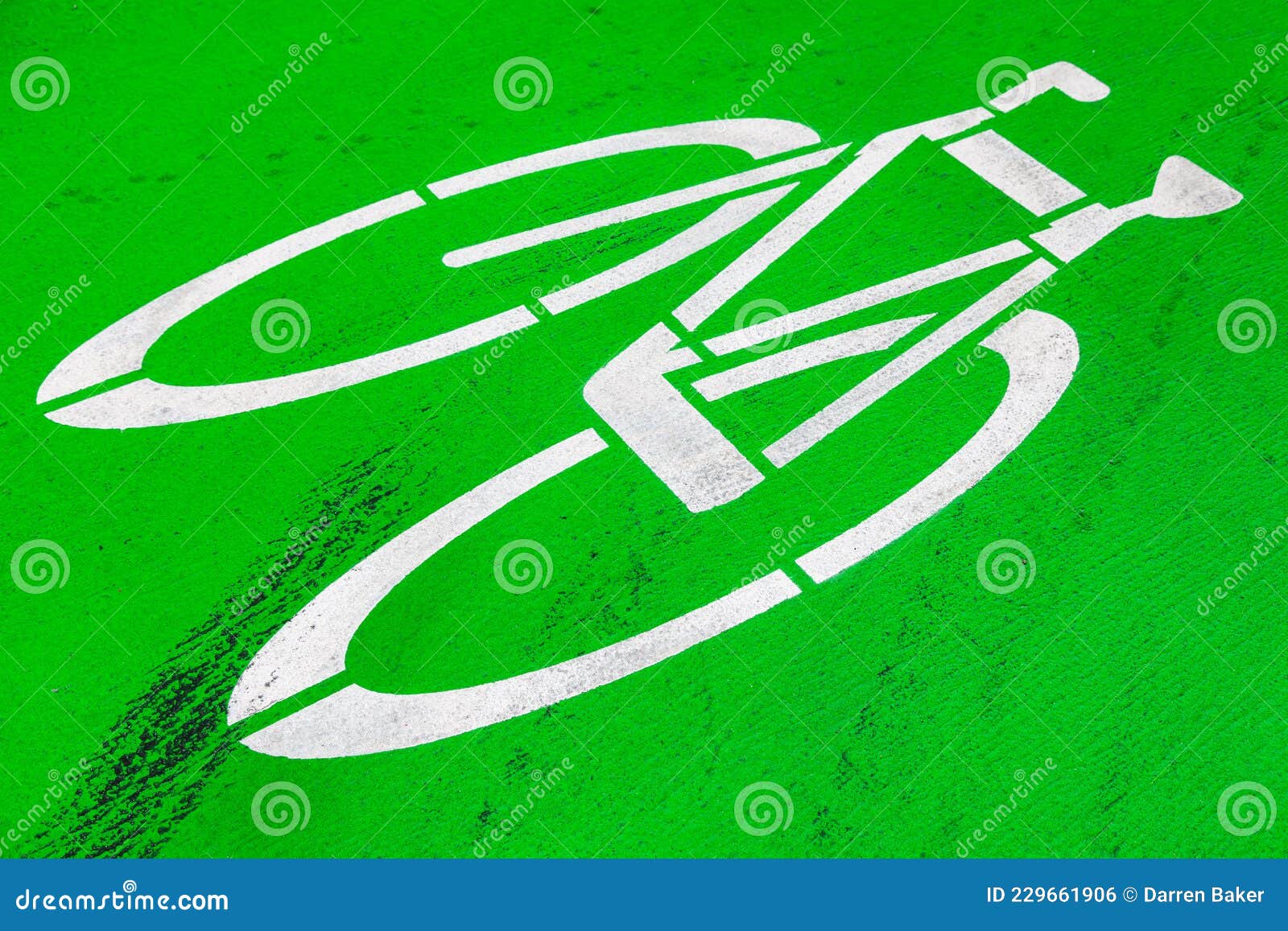 Green Cycle Lane Sign stock photo. Image of climate - 229661906