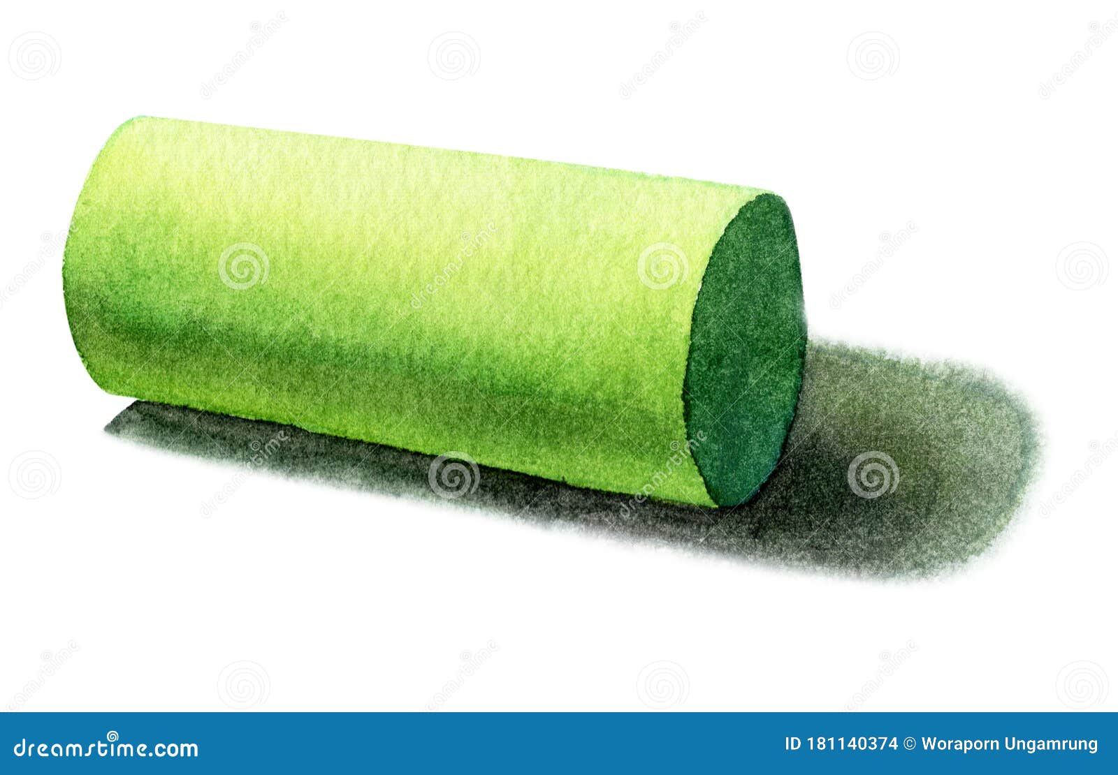 Green Cylindrical, Basic Geometric Shapes with Dramatic Light and ...