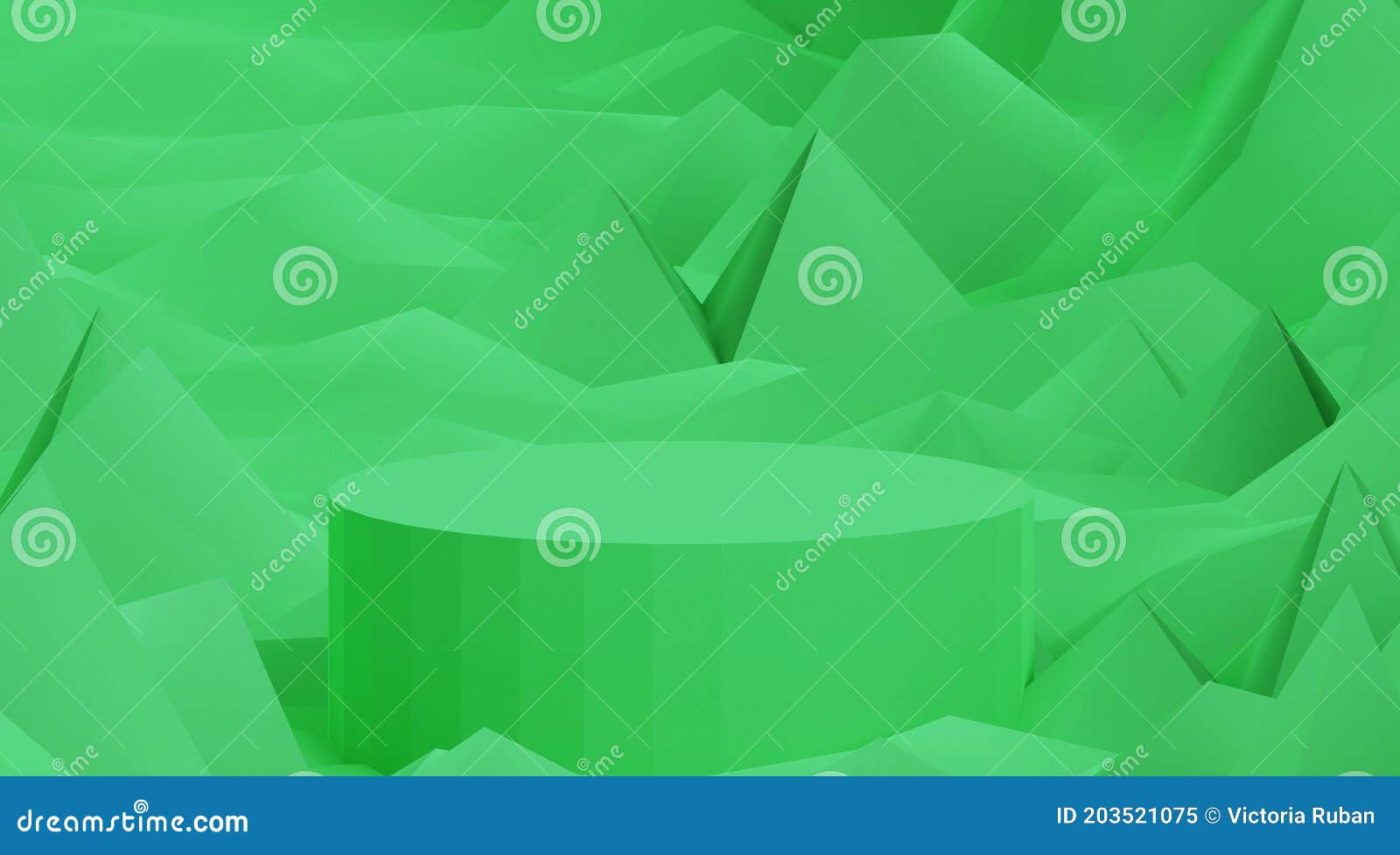 Green Cylindrical Stand, Abstract Green Background with Cylinder Shape ...