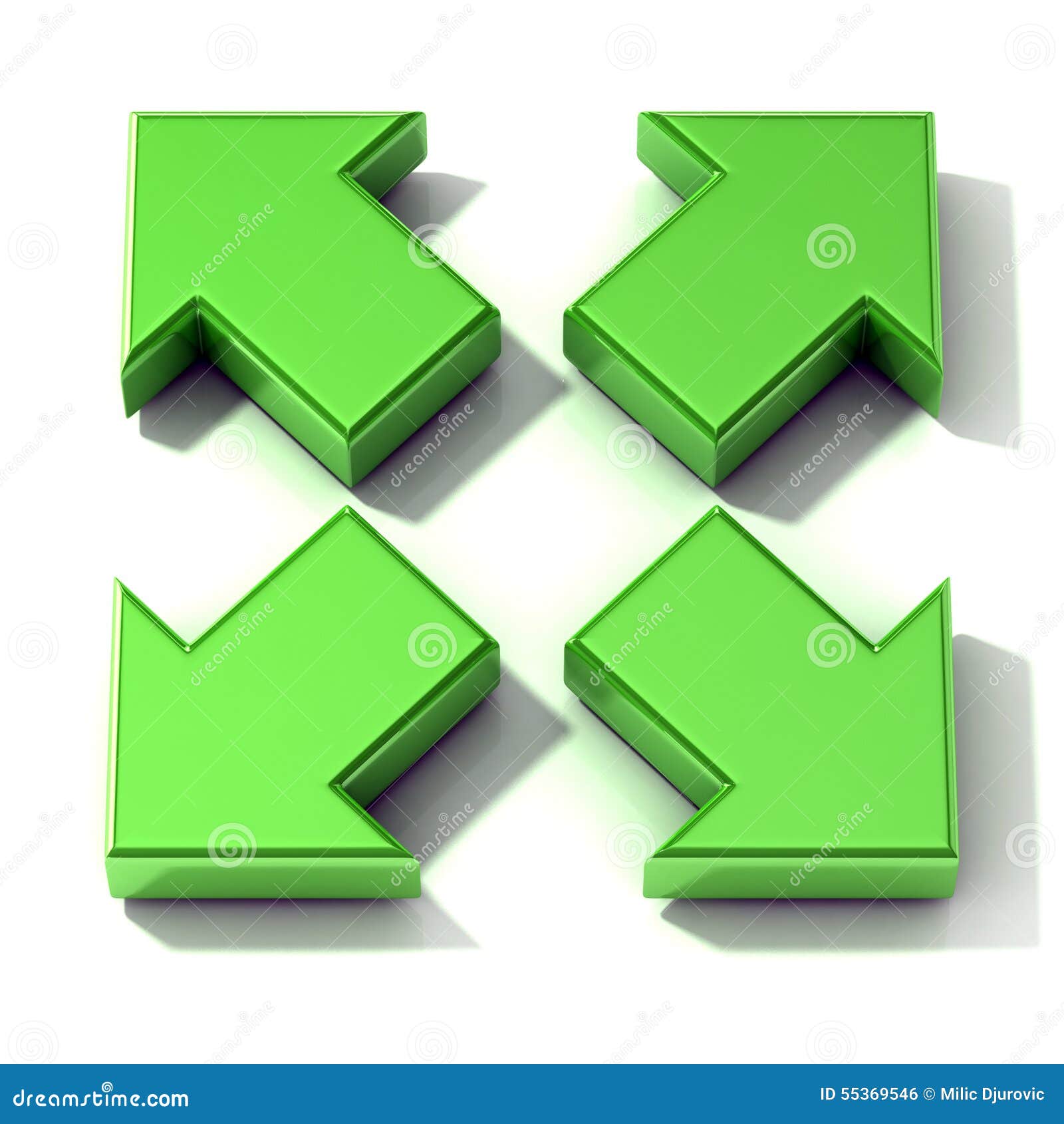 Green 3D Arrows Expanding. Top View Royalty-Free Stock Image ...