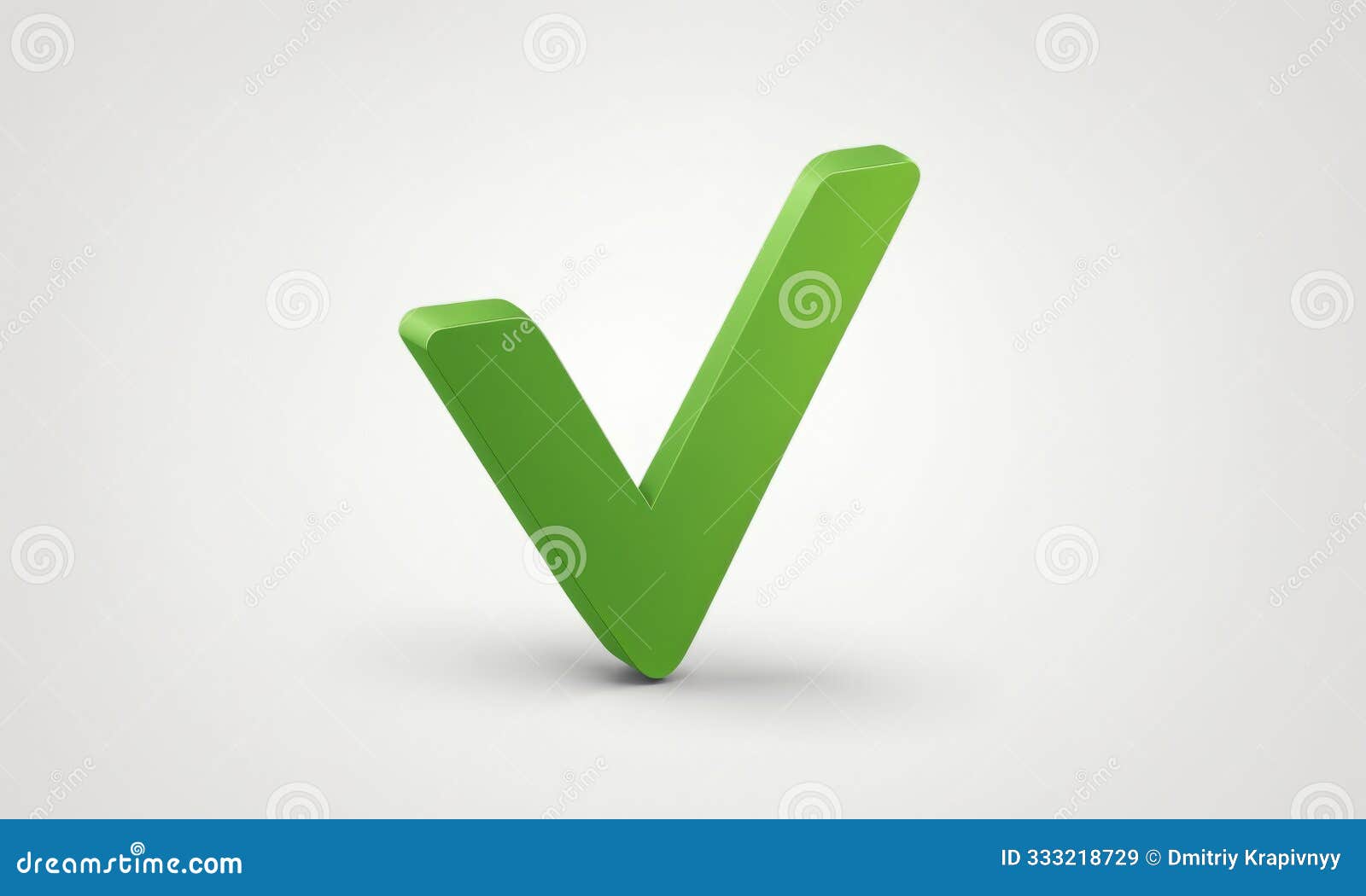 Green 3D Check Mark on White Background Stock Illustration ...