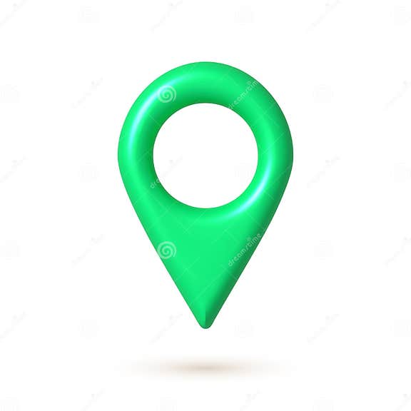 Green 3d Map Geo Pin Icon. Web Location Pointer. 3d Realistic Vector ...