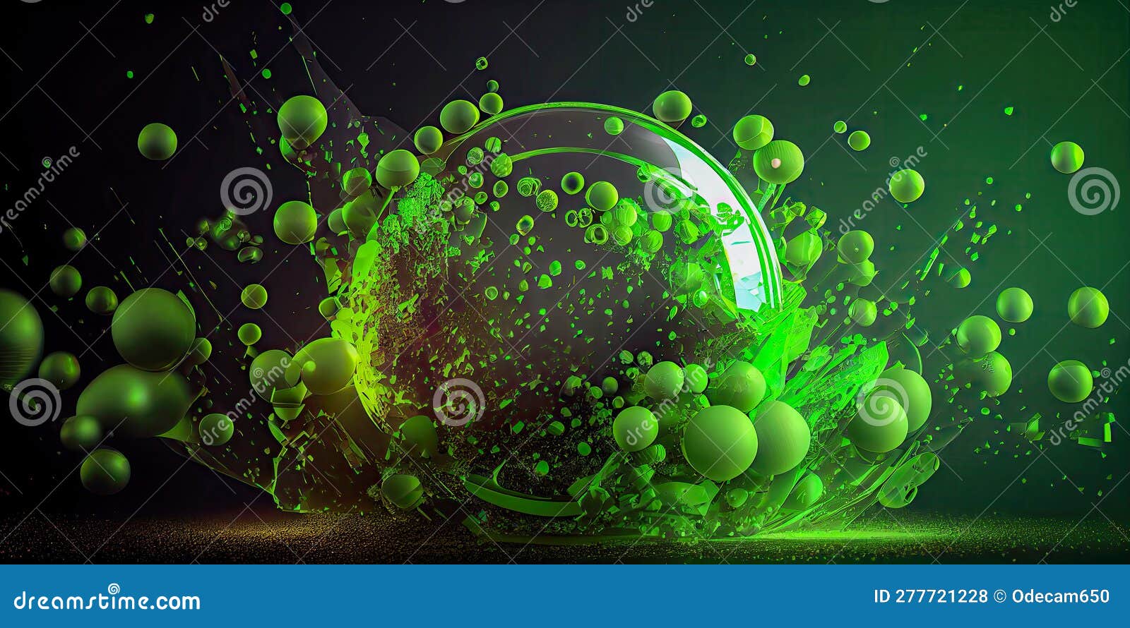 Green 3d Particles Background Design Stock Illustration - Illustration ...