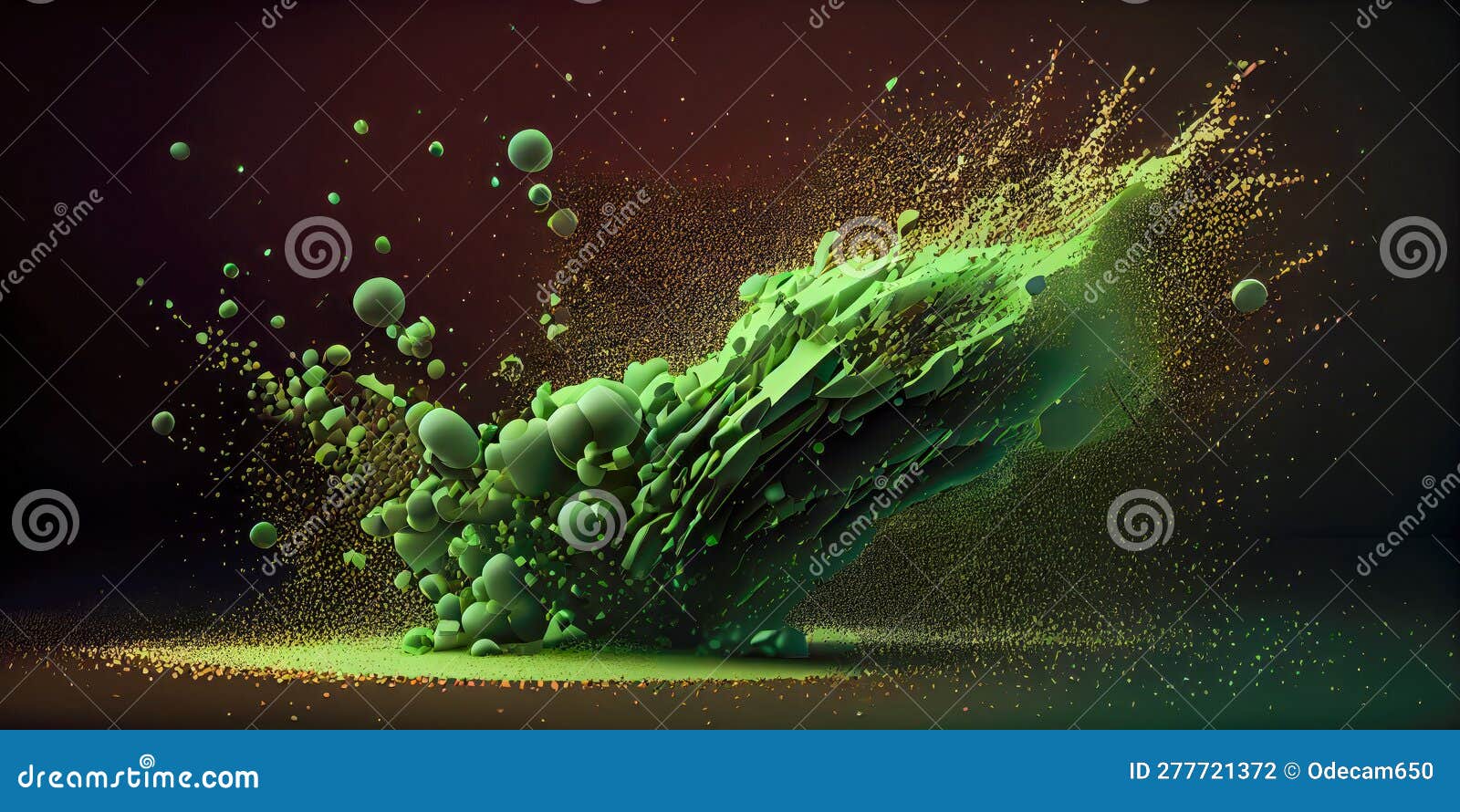 Green 3d Particles Background Design Stock Illustration - Illustration ...