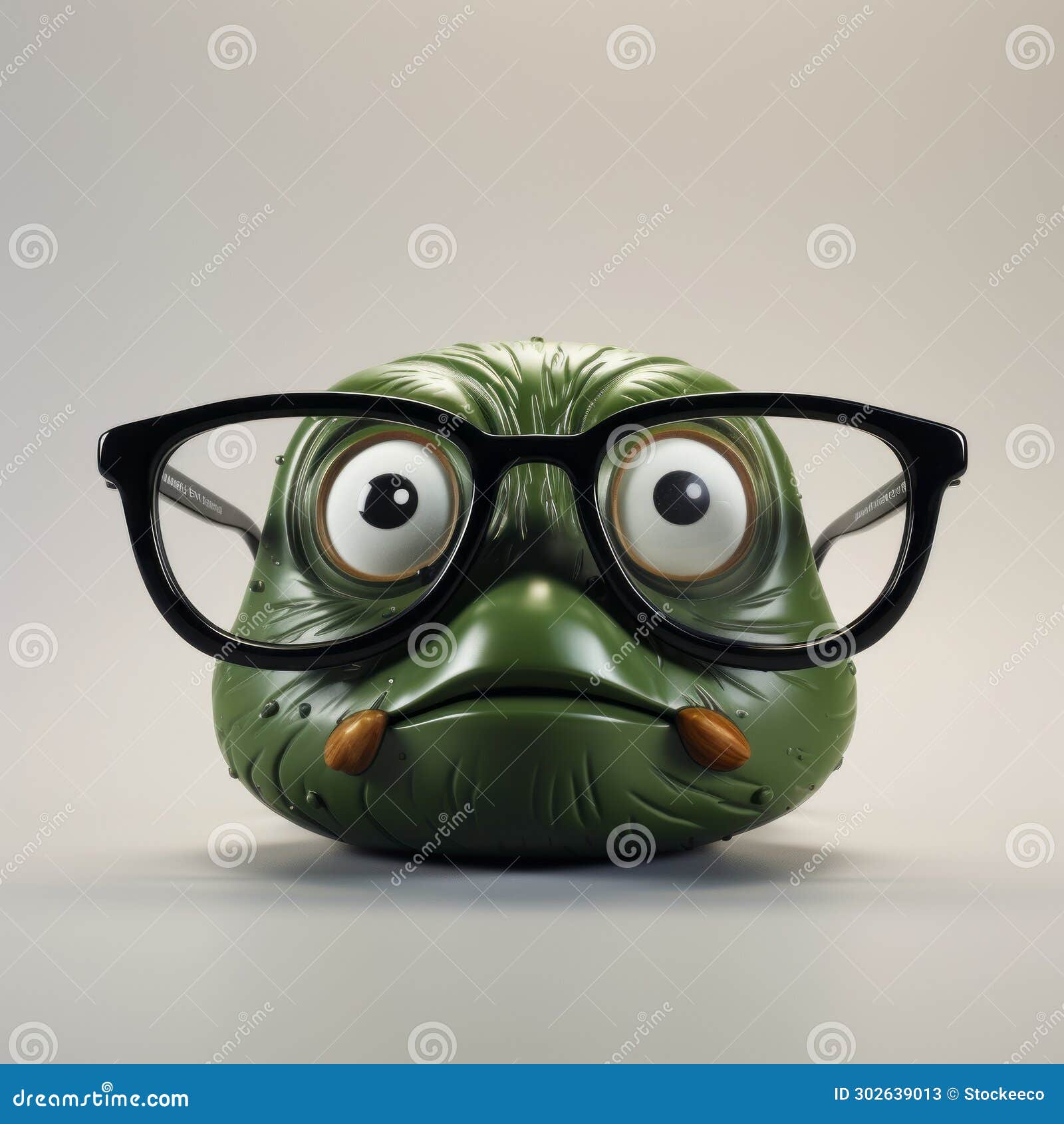 Expressive Frog with Glasses on Grey Background Photobashing and ...