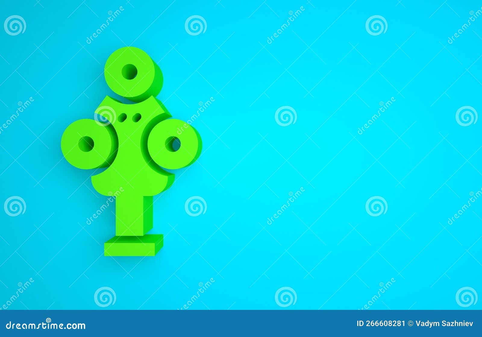 Green 3D Scanner Icon Isolated on Blue Background. Minimalism Concept ...