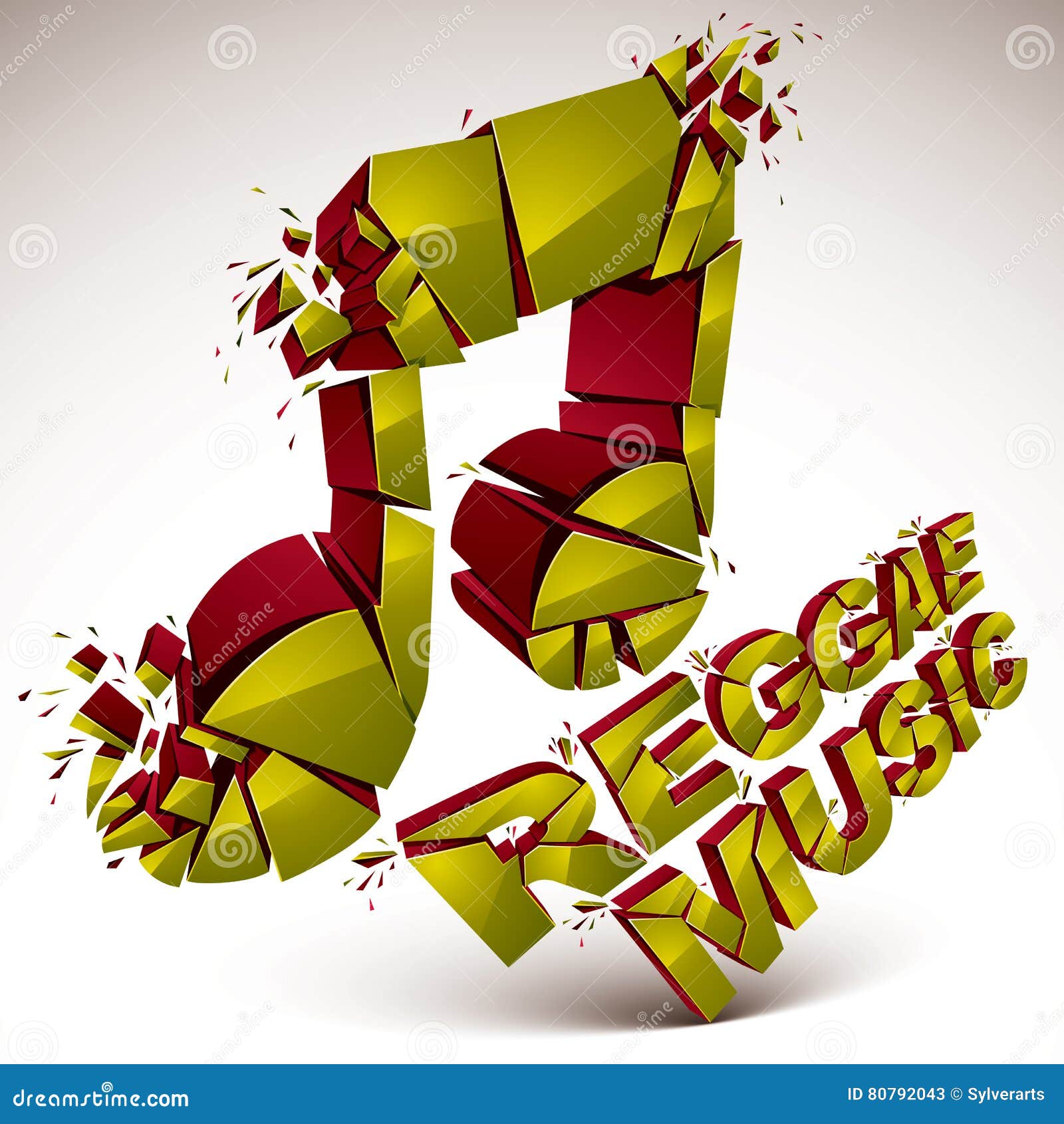 Musical Reggae Instrument And Rastafarian Elements Cartoon Vector ...