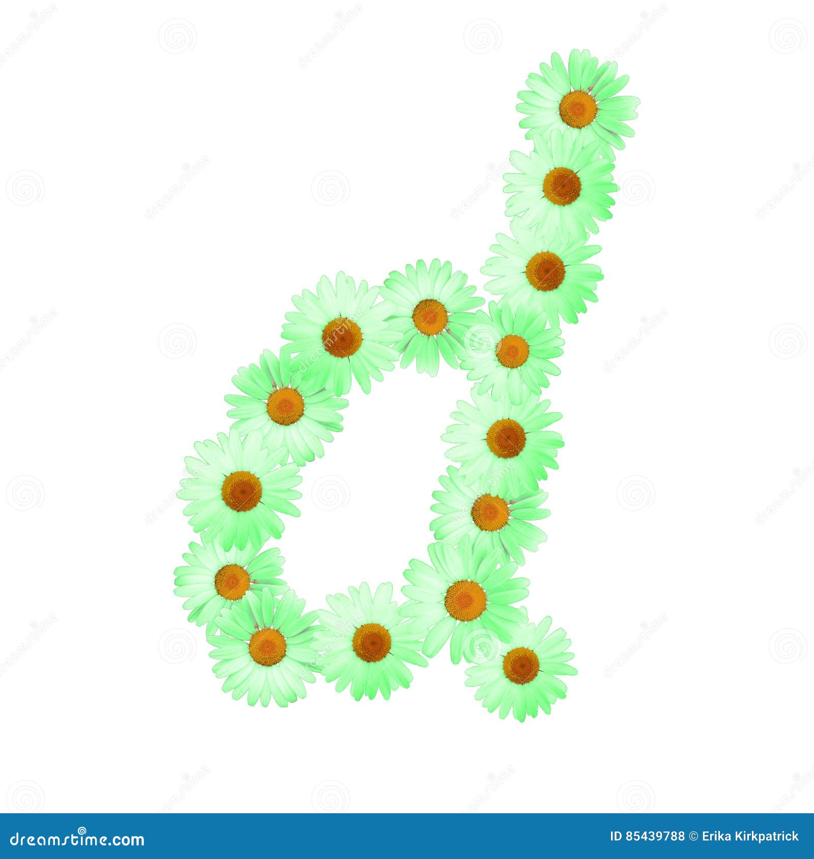 Green Daisy Letter D stock illustration. Illustration of color - 85439788