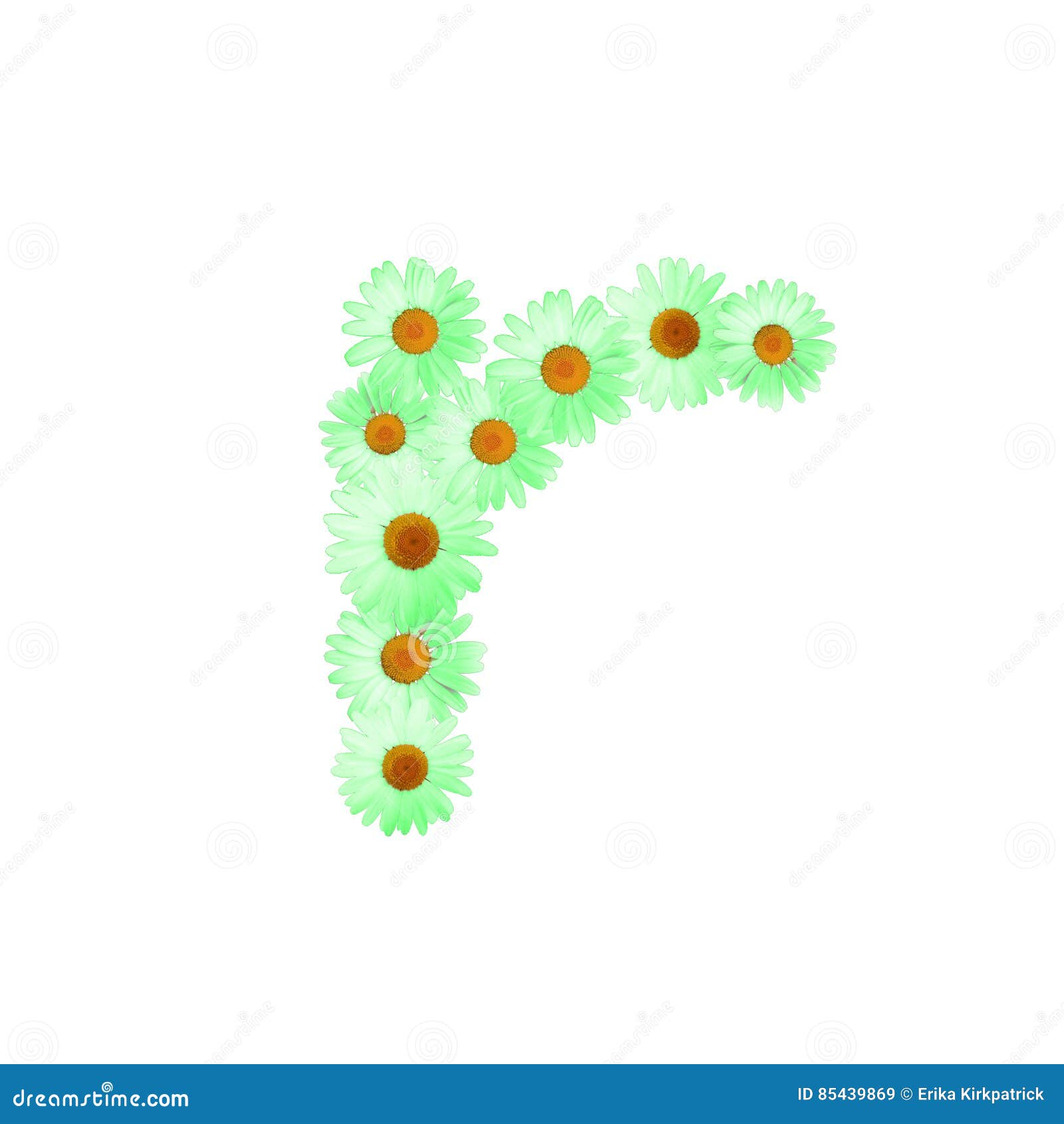 Green Daisy Letter R stock illustration. Illustration of flower - 85439869