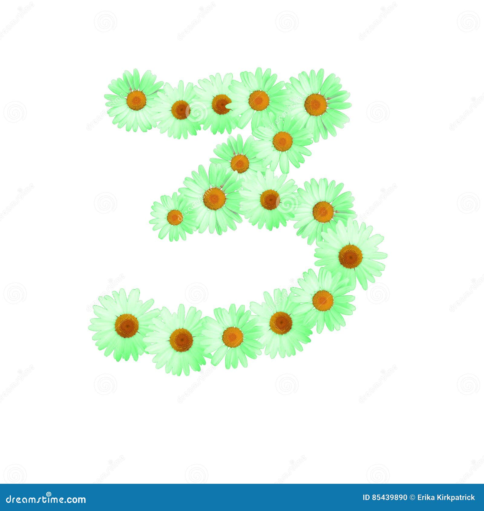 Green Daisy Number Three stock illustration. Illustration of floral ...
