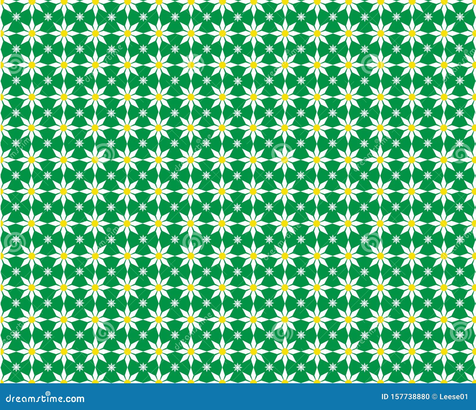 Green Daisy Patterned Background Stock Vector - Illustration of white ...