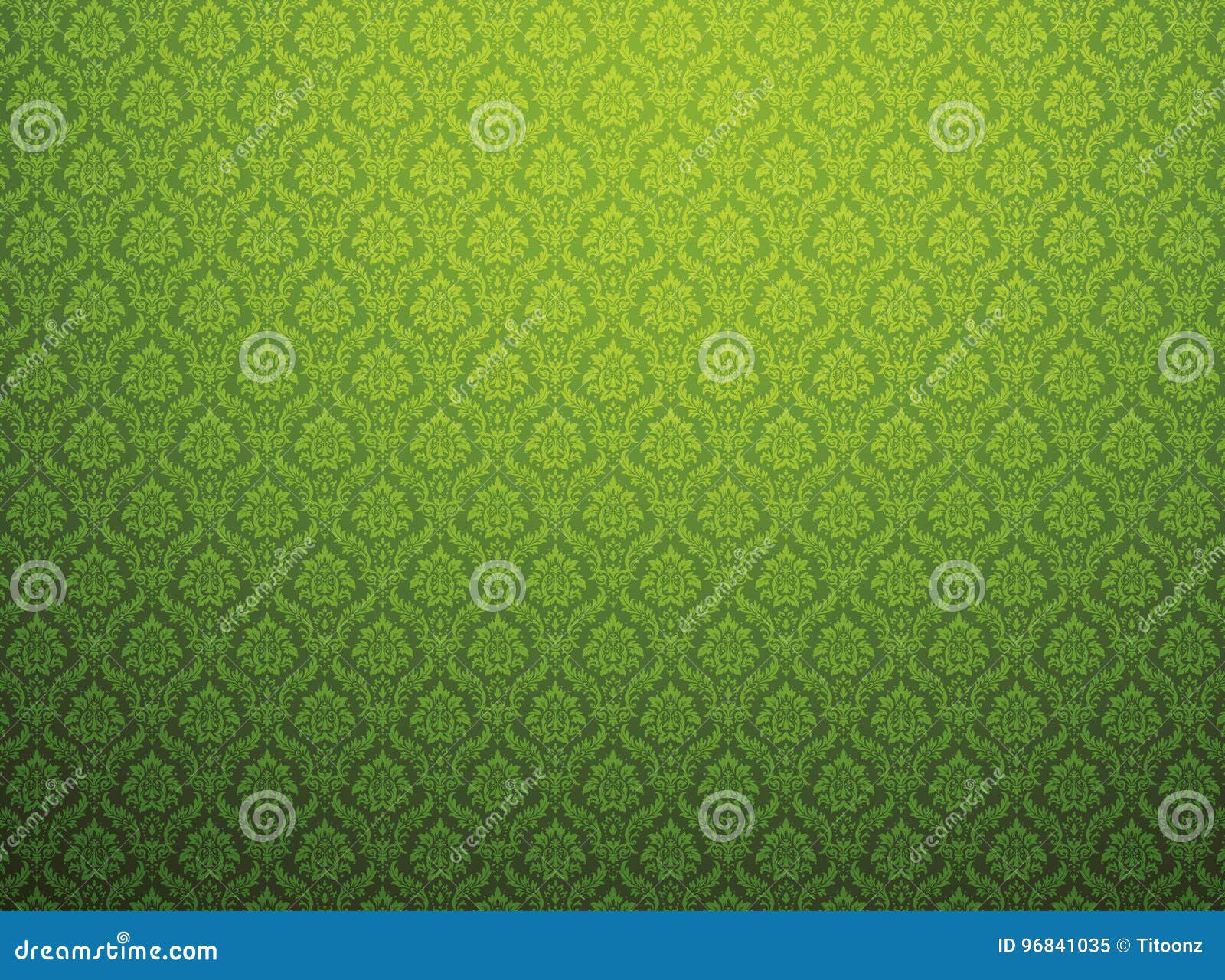 Green Damask Pattern Background Stock Illustration - Illustration of ...