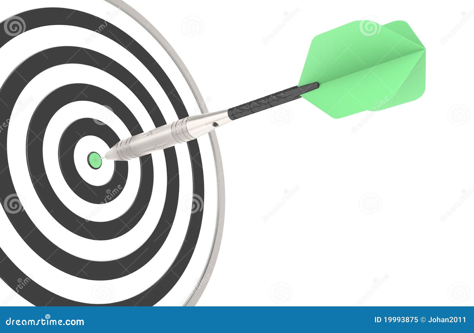 Green Dart Hitting the Target Stock Illustration - Illustration of ...