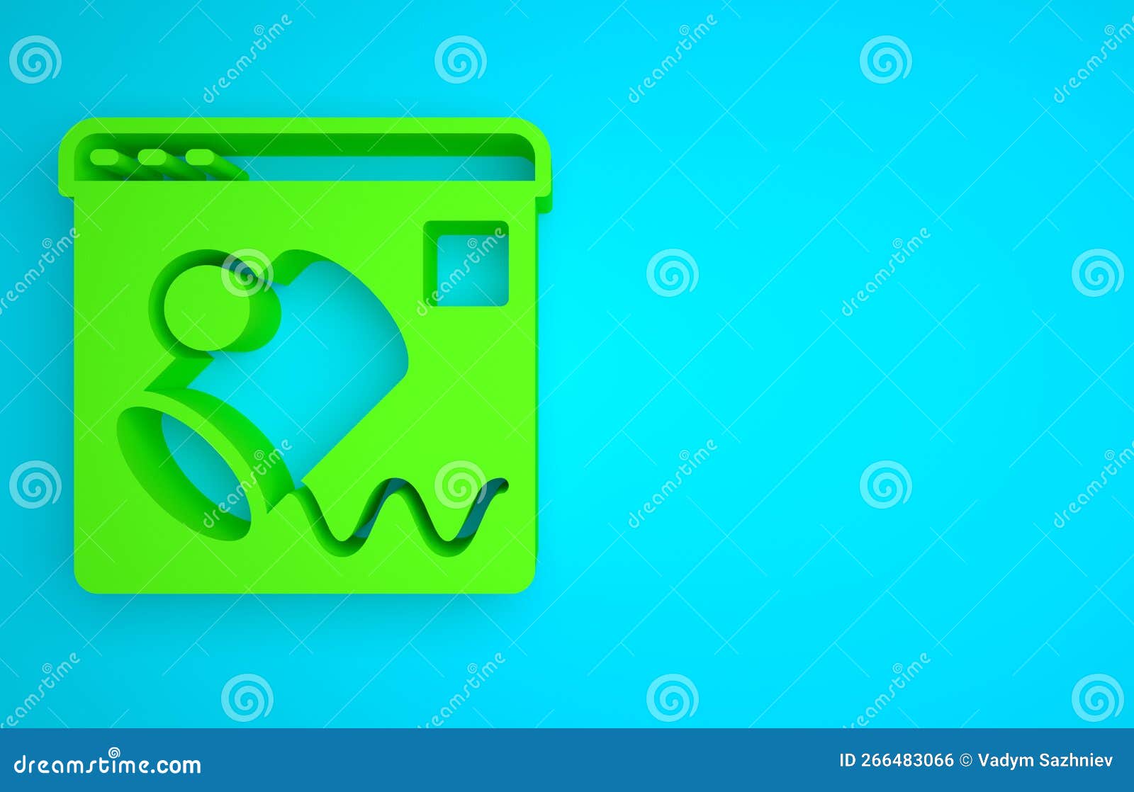 Green Data Visualisation Icon Isolated on Blue Background. Minimalism ...