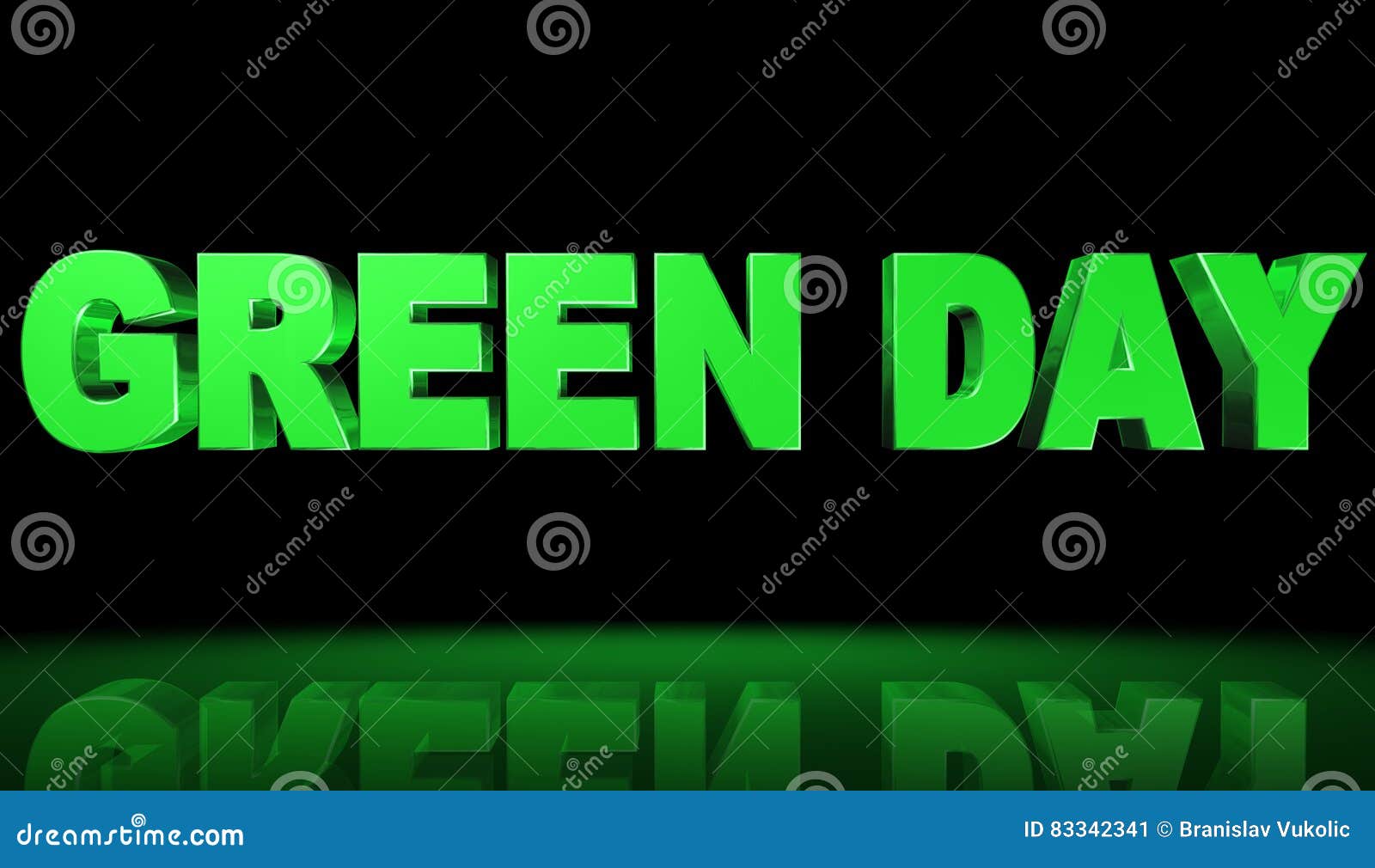 Green day,3D illustration, stock illustration. Illustration of holidays ...
