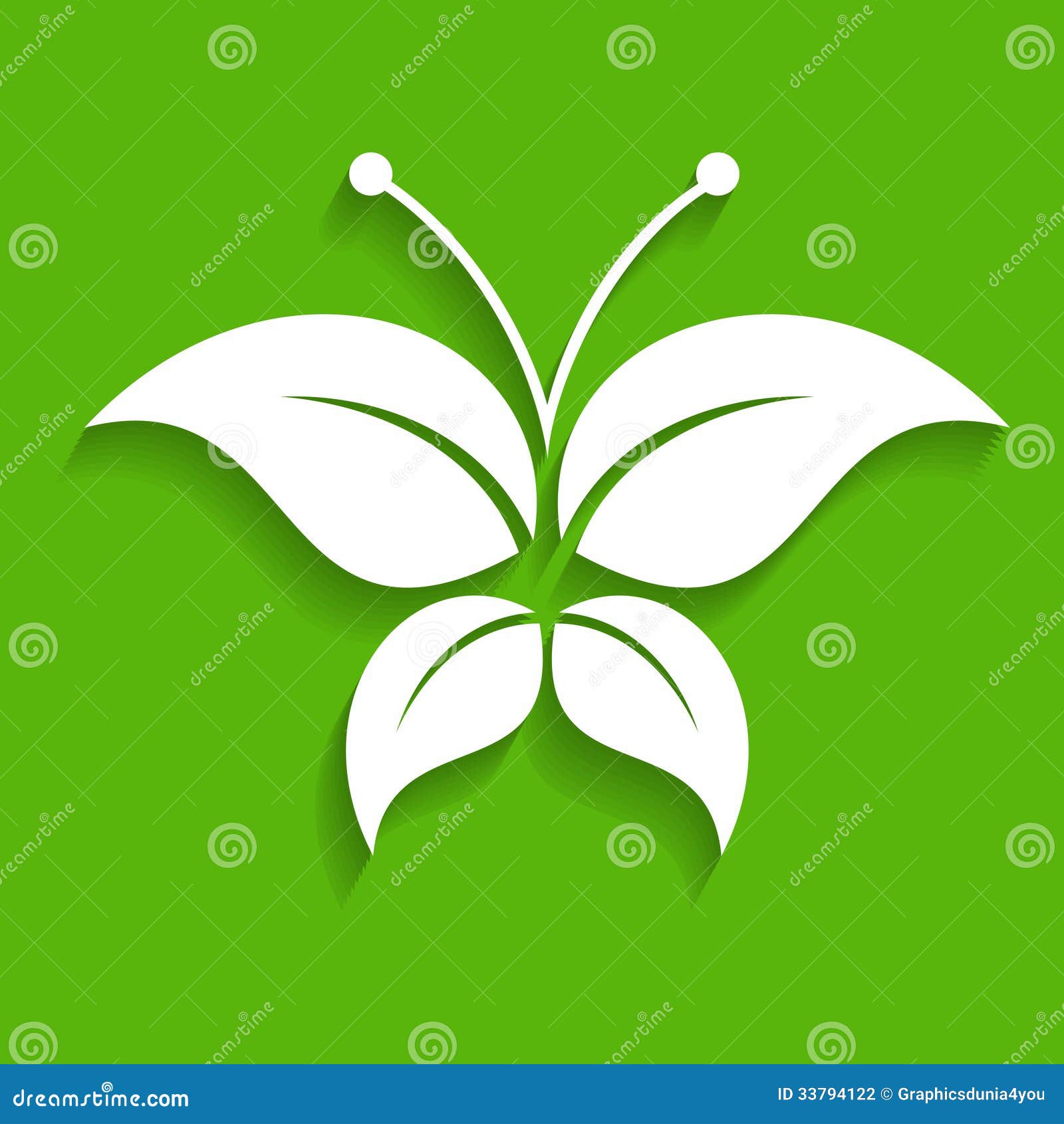 Green decorative butterfly stock vector. Illustration of design - 33794122