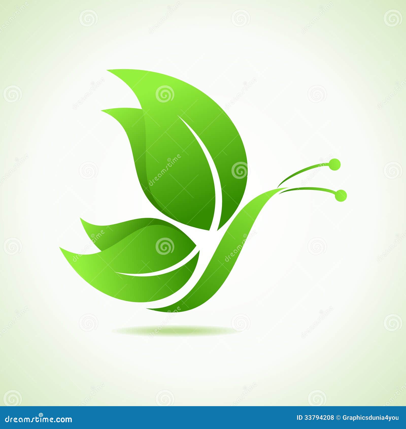 Green decorative butterfly stock vector. Illustration of conservation ...