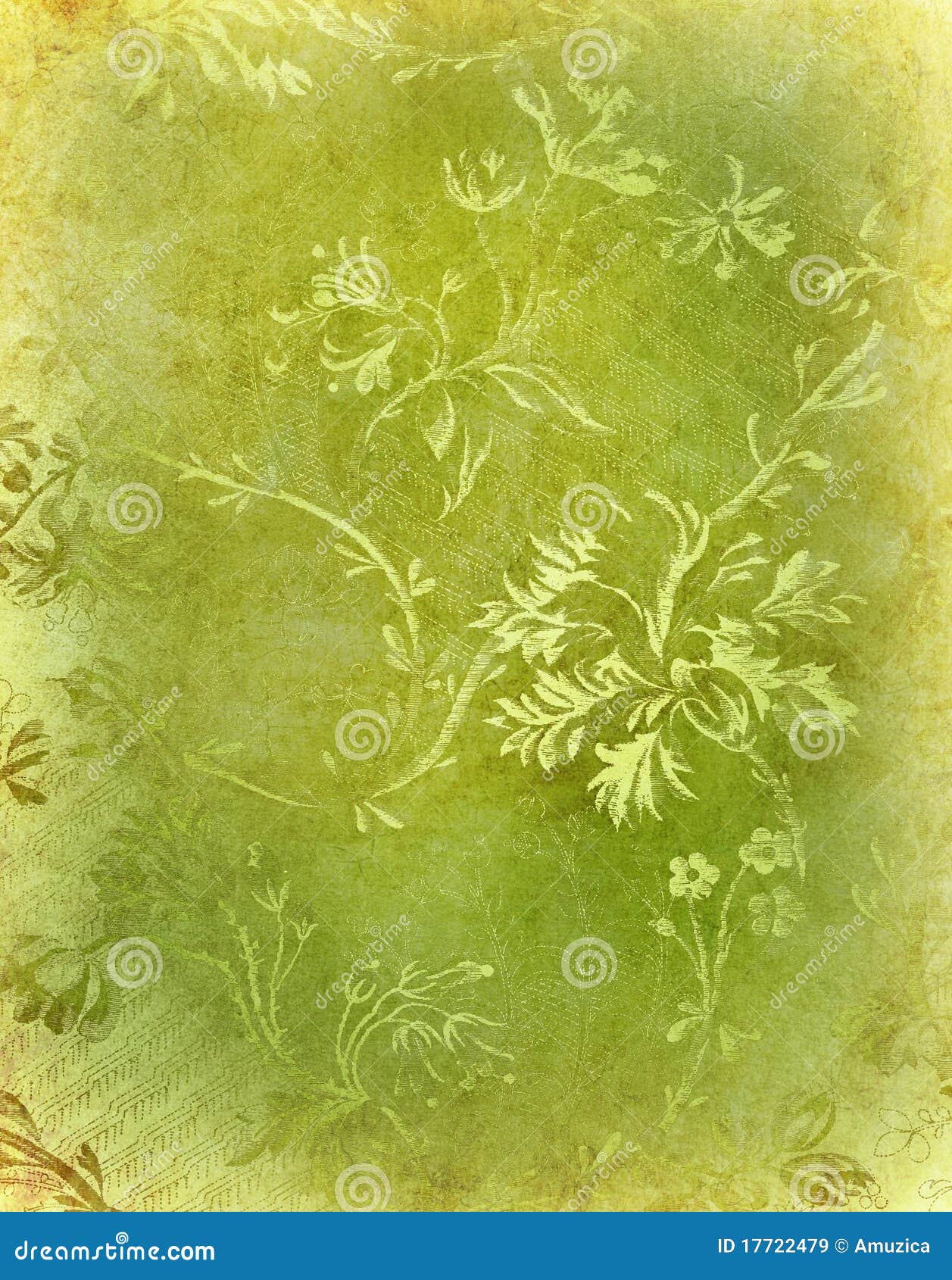 Green Decorative Floral Background Stock Illustration - Illustration of ...