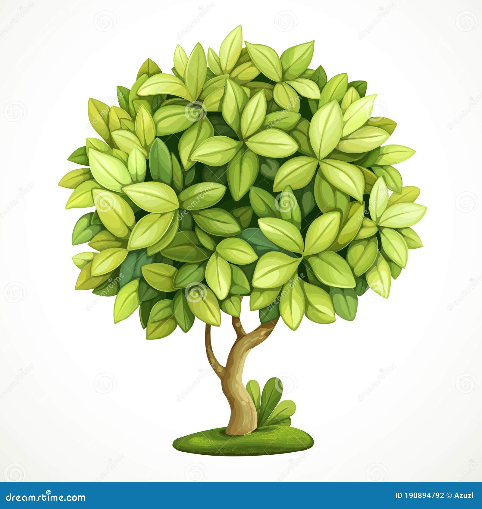 Green Decorative Little Tree Isolated on White Stock Vector ...