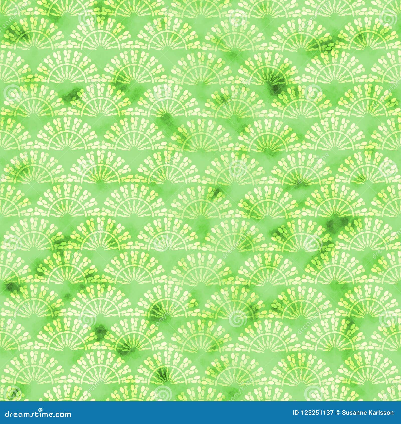 Green Decorative Watercolored Background Pattern Stock Illustration ...