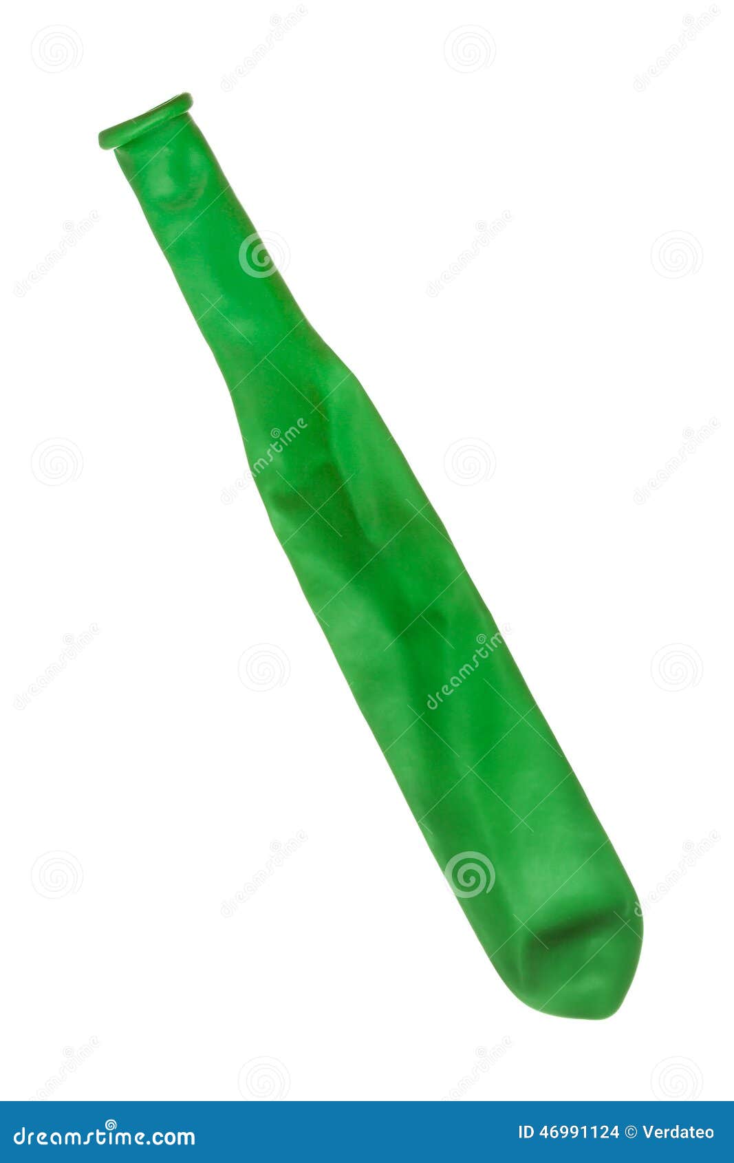 Green Deflated Balloon Over White Stock Photo - Image of deflated, play ...
