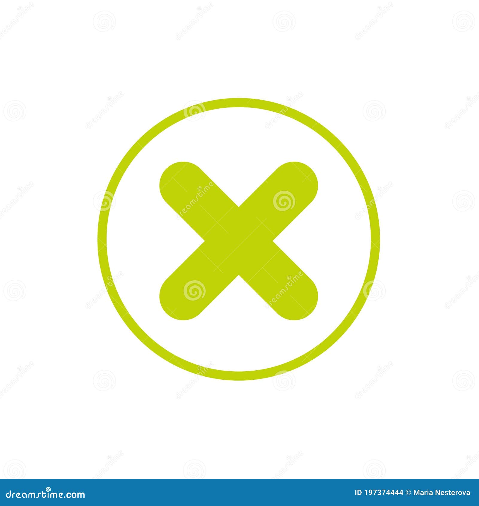 Green Delete Button in Green Circle. Warning Error Icon Stock ...