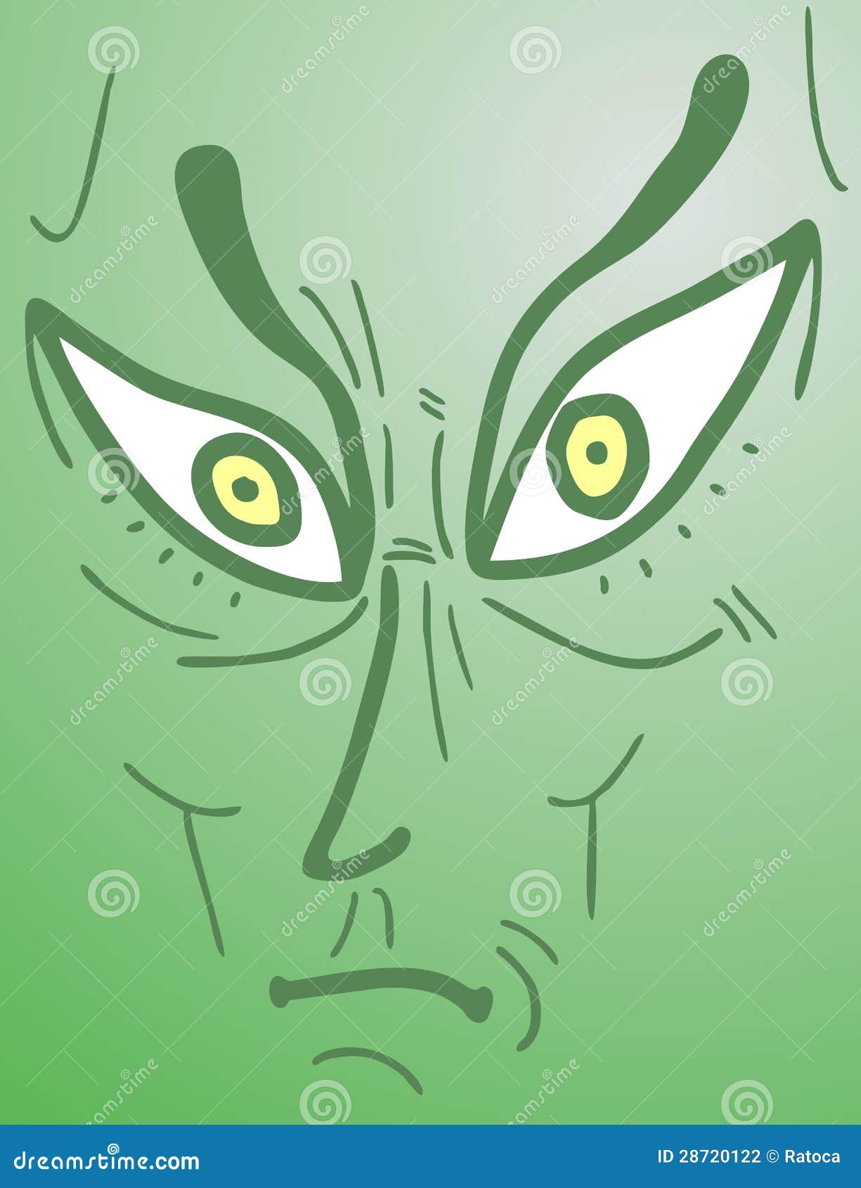 Green demon stock vector. Illustration of thinking, style - 28720122