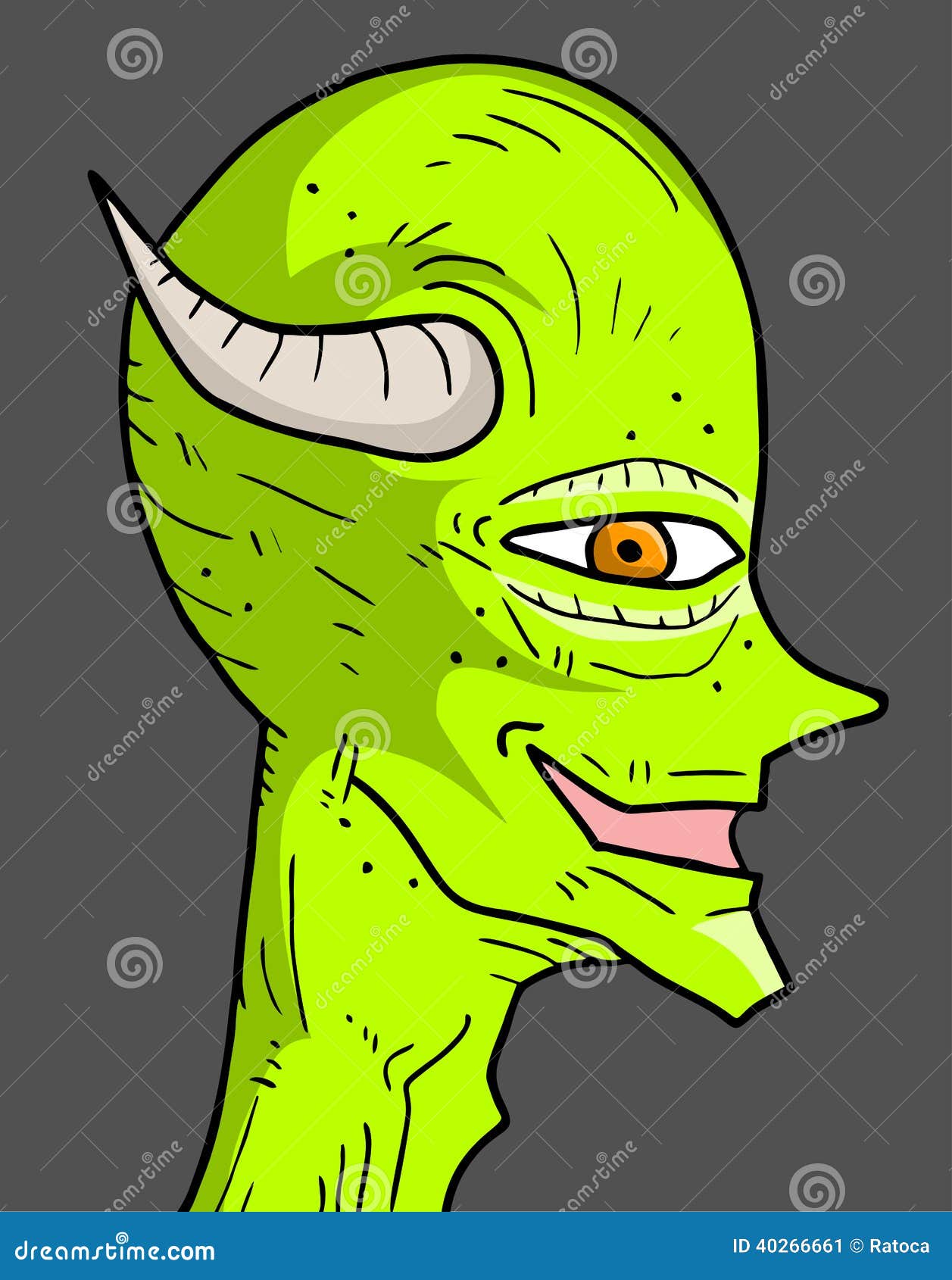 Green demon stock vector. Illustration of puppet, thinking - 40266661