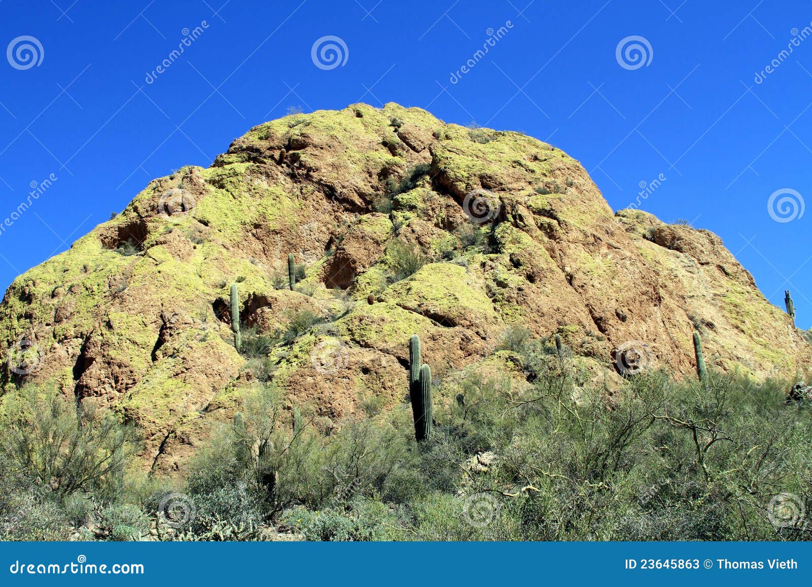 USA, Arizona/Sonoran Desert - Green Rock Stock Image - Image of hill ...