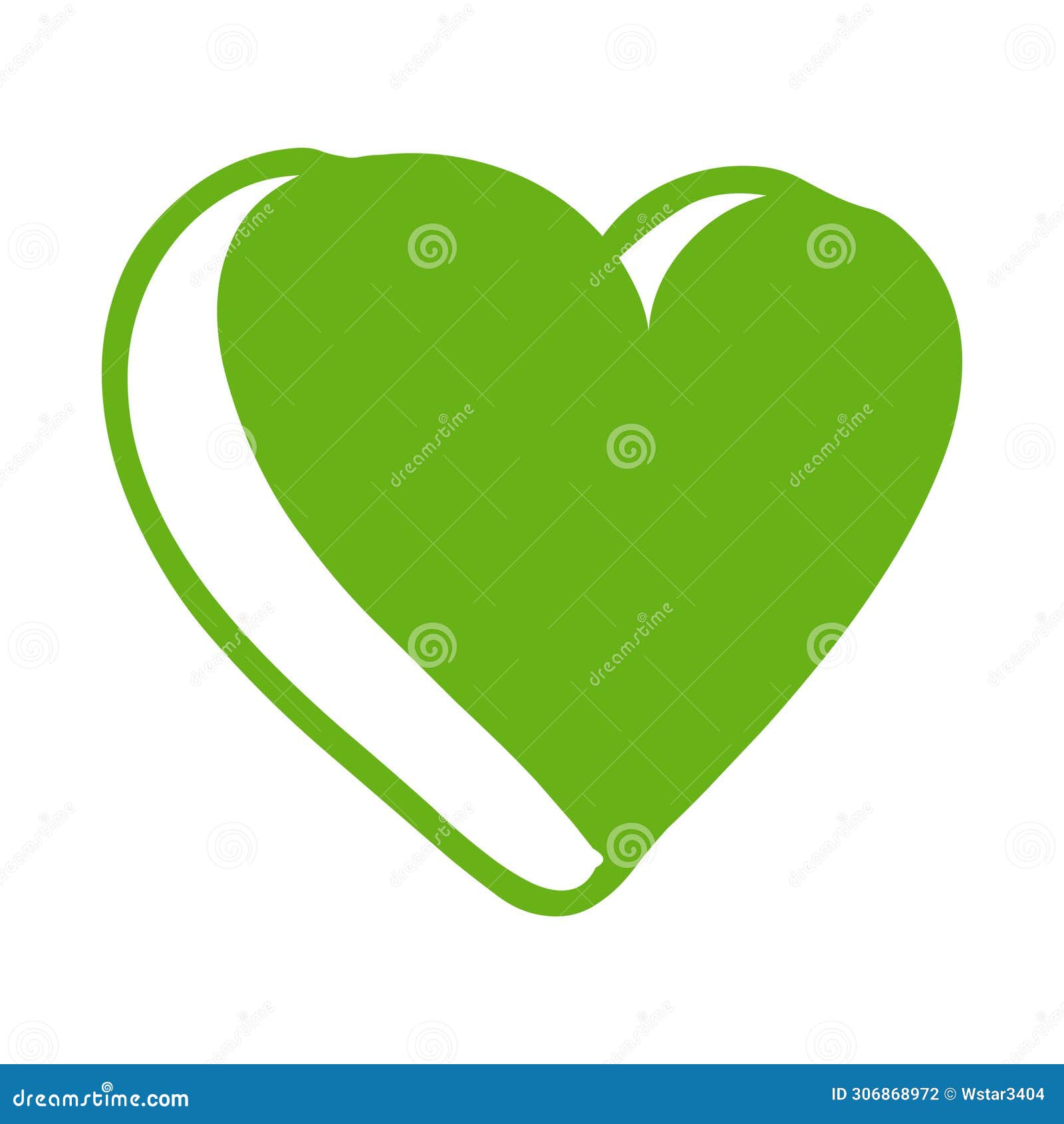 Green Designer Heart Icon stock vector. Illustration of abstract ...